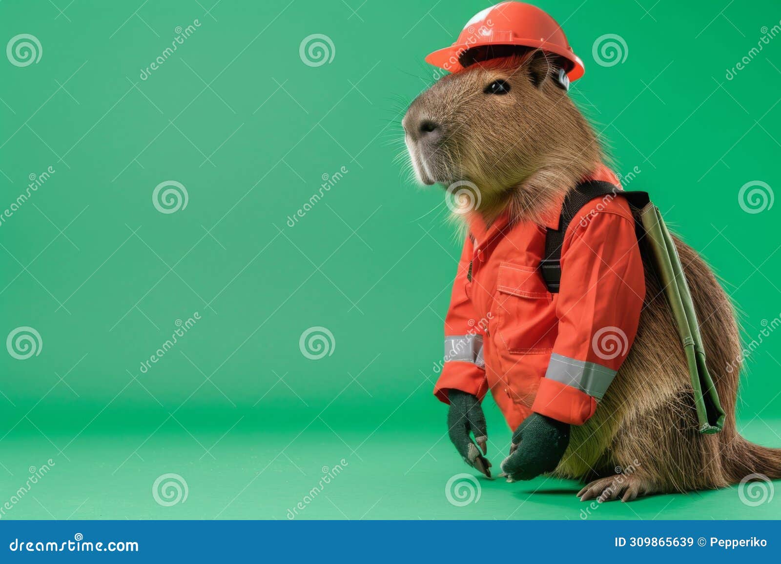 Funny and Cute Capybara Wearing in Different Uniforms on the Colour ...