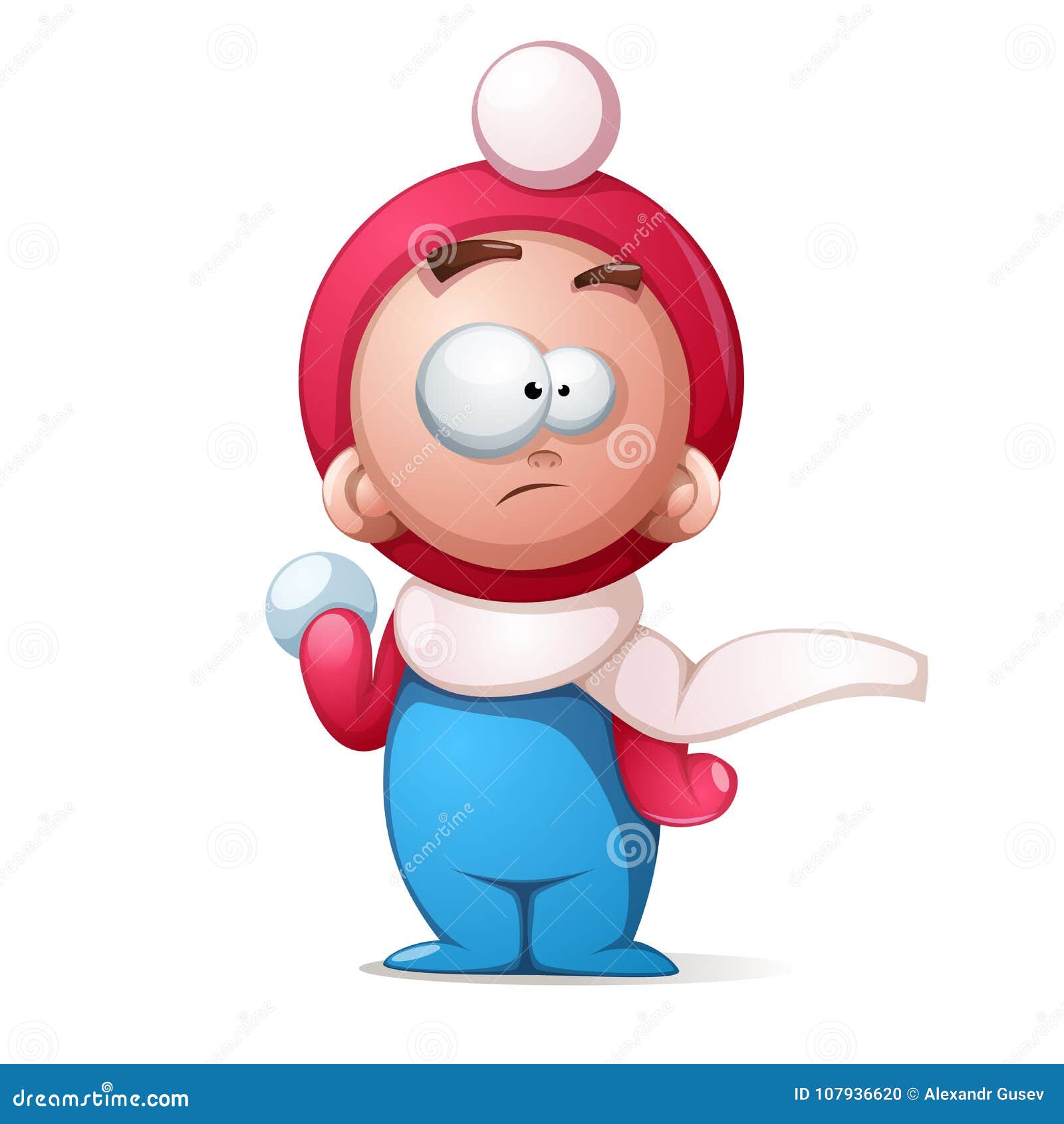 Funny, Cute Cartoon Characters. Snow and Winter Stock Vector ...