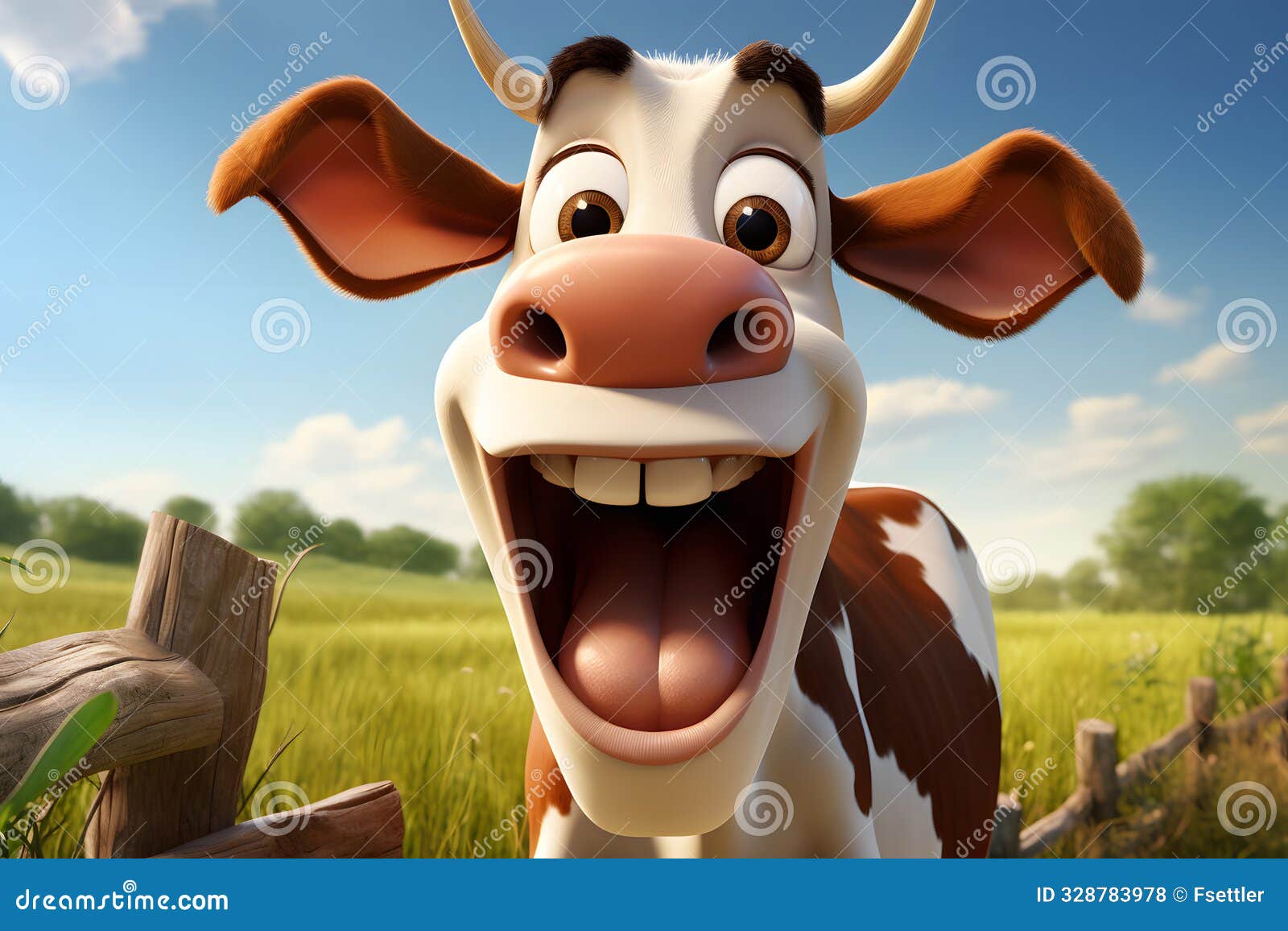 Funny cute cartoon cow stock illustration. Illustration of milk - 328783978
