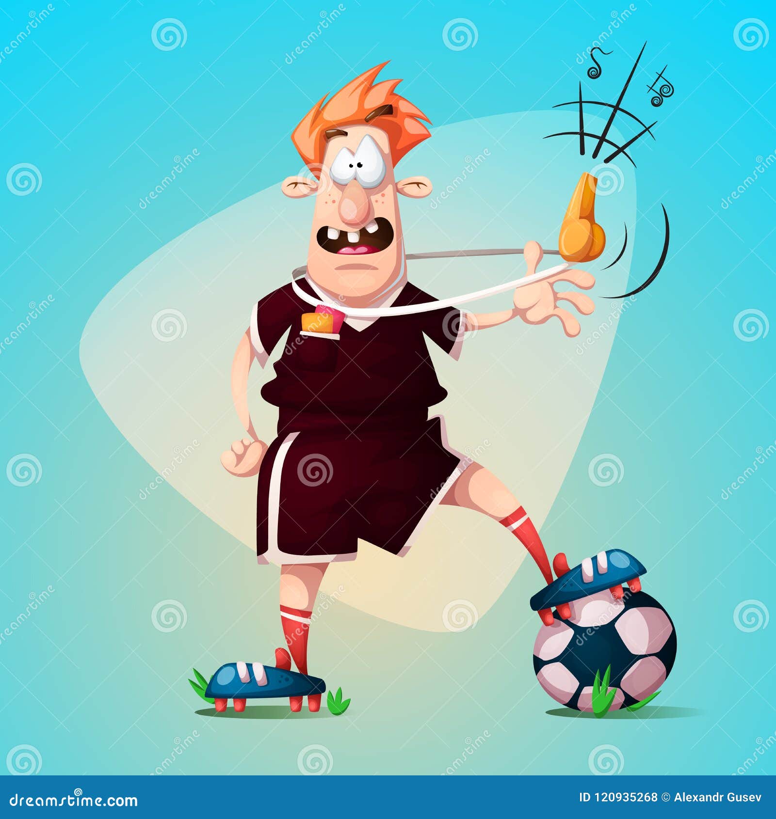 Funny, Cute Cartoon Football Referee. Stock Vector - Illustration of ...