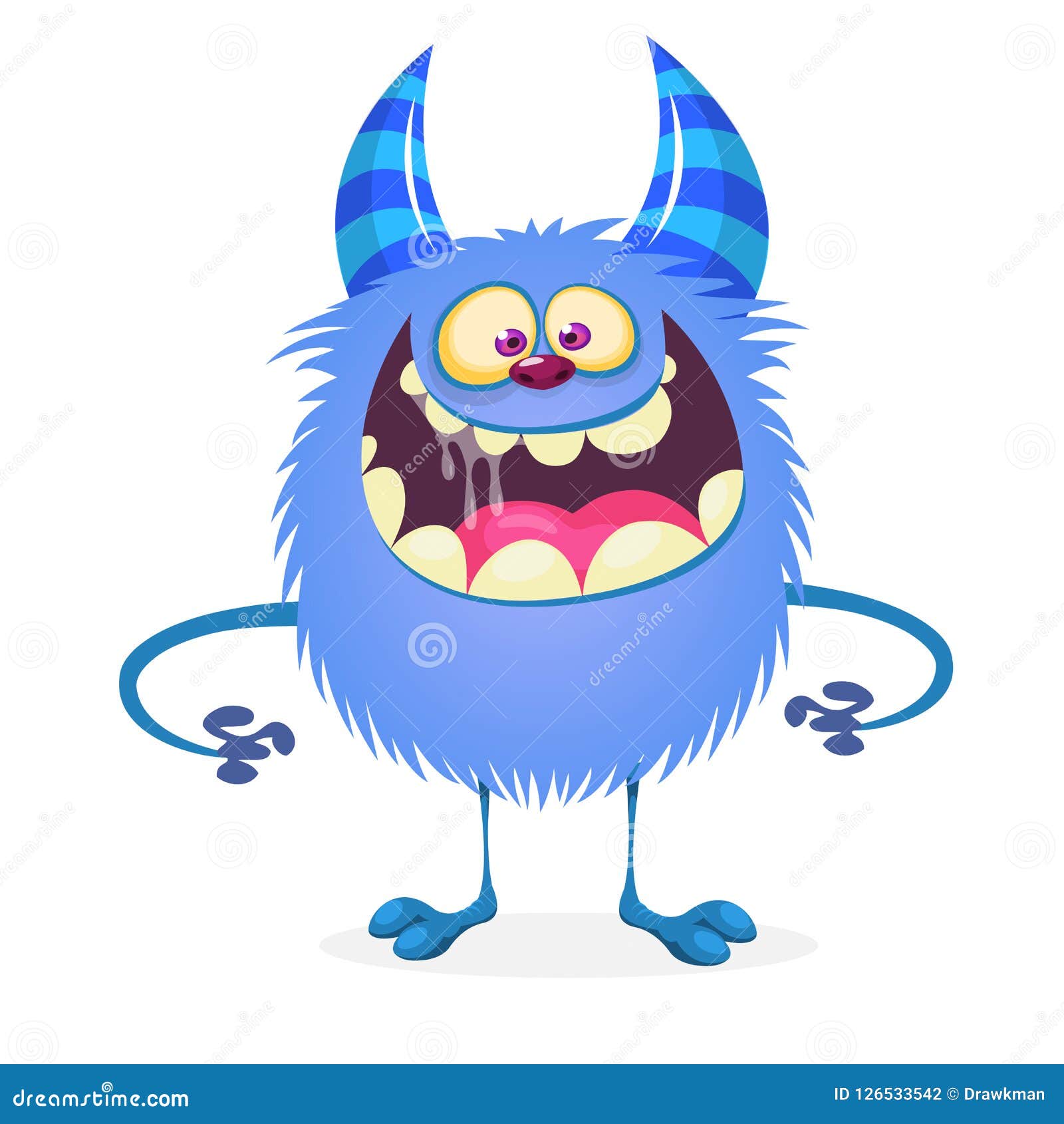 Funny and Cute Cartoon Monster Werewolf Character. Stock Vector ...