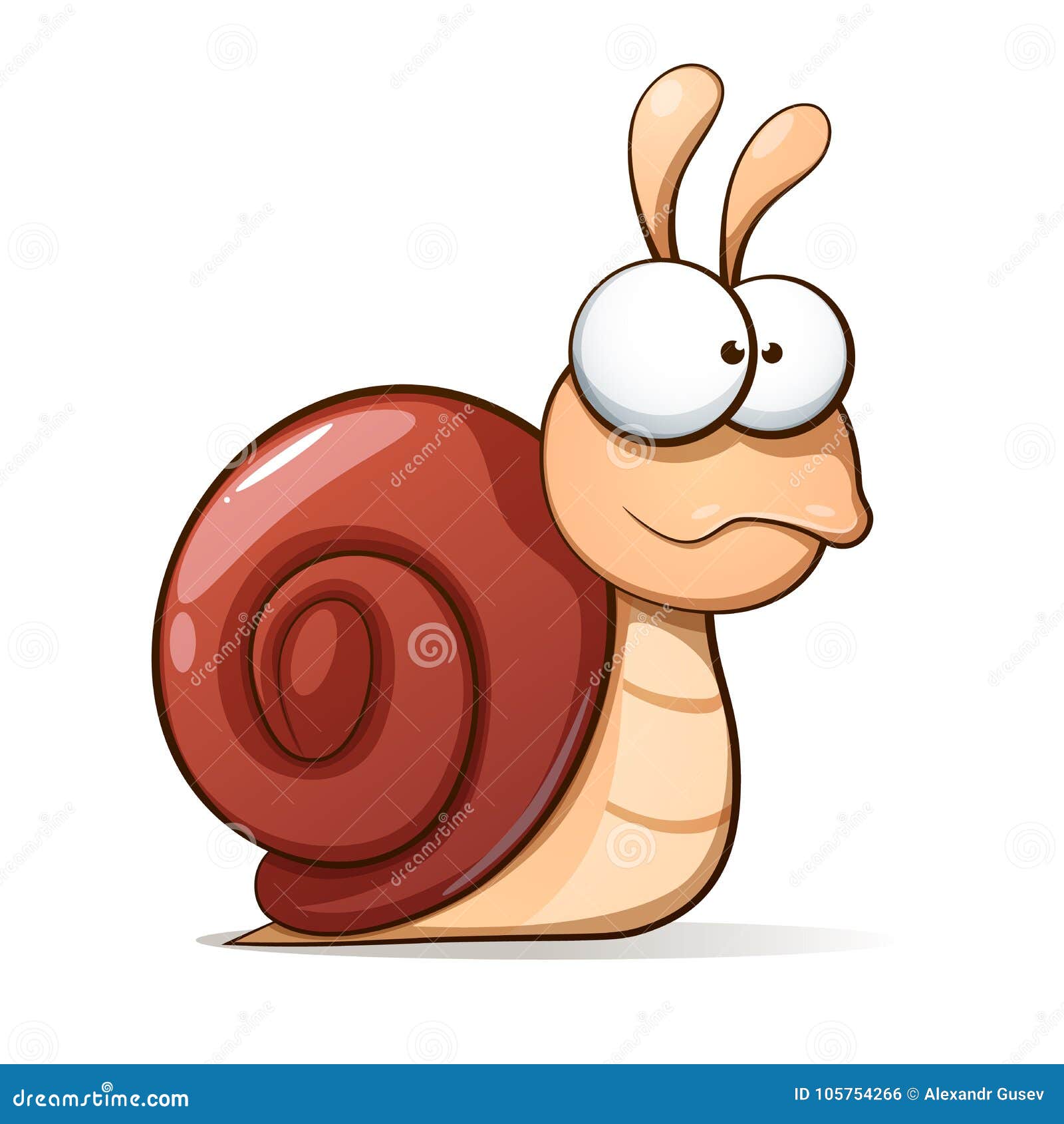 Funny, Cute Cartoon Snail. Vector Illustration. Stock Vector ...