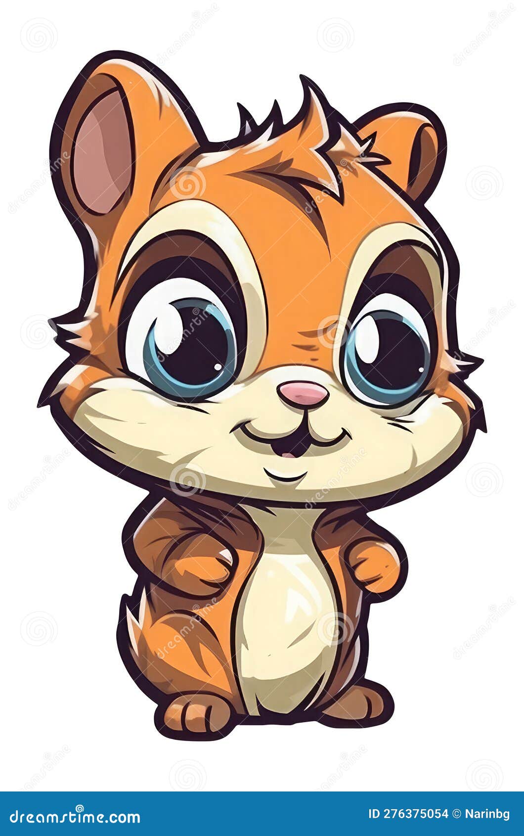 Cute Chipmunk - Line Illustration. Black And White Rodent Sketch ...