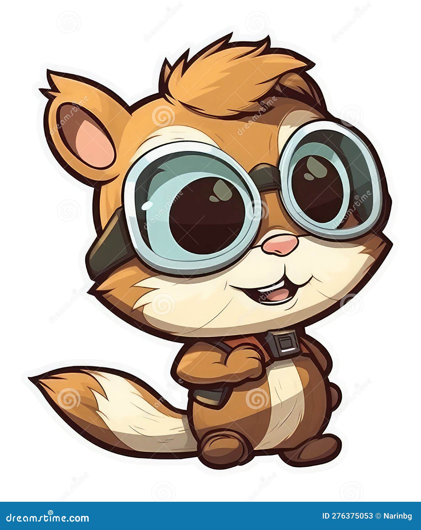Funny and Cute Chipmunk Transparency Sticker Stock Image - Illustration ...