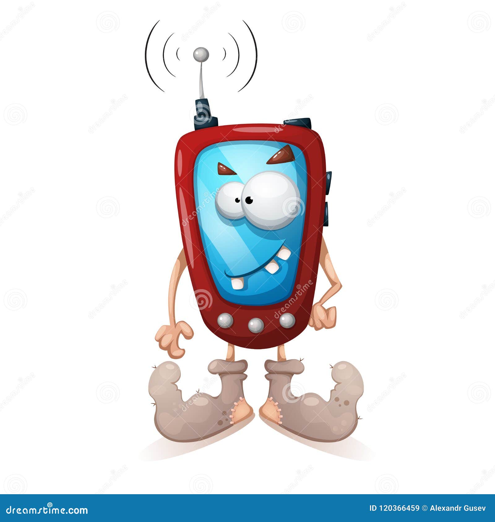 Funny, Cute, Crazy Smartphone Characters. Stock Vector - Illustration ...