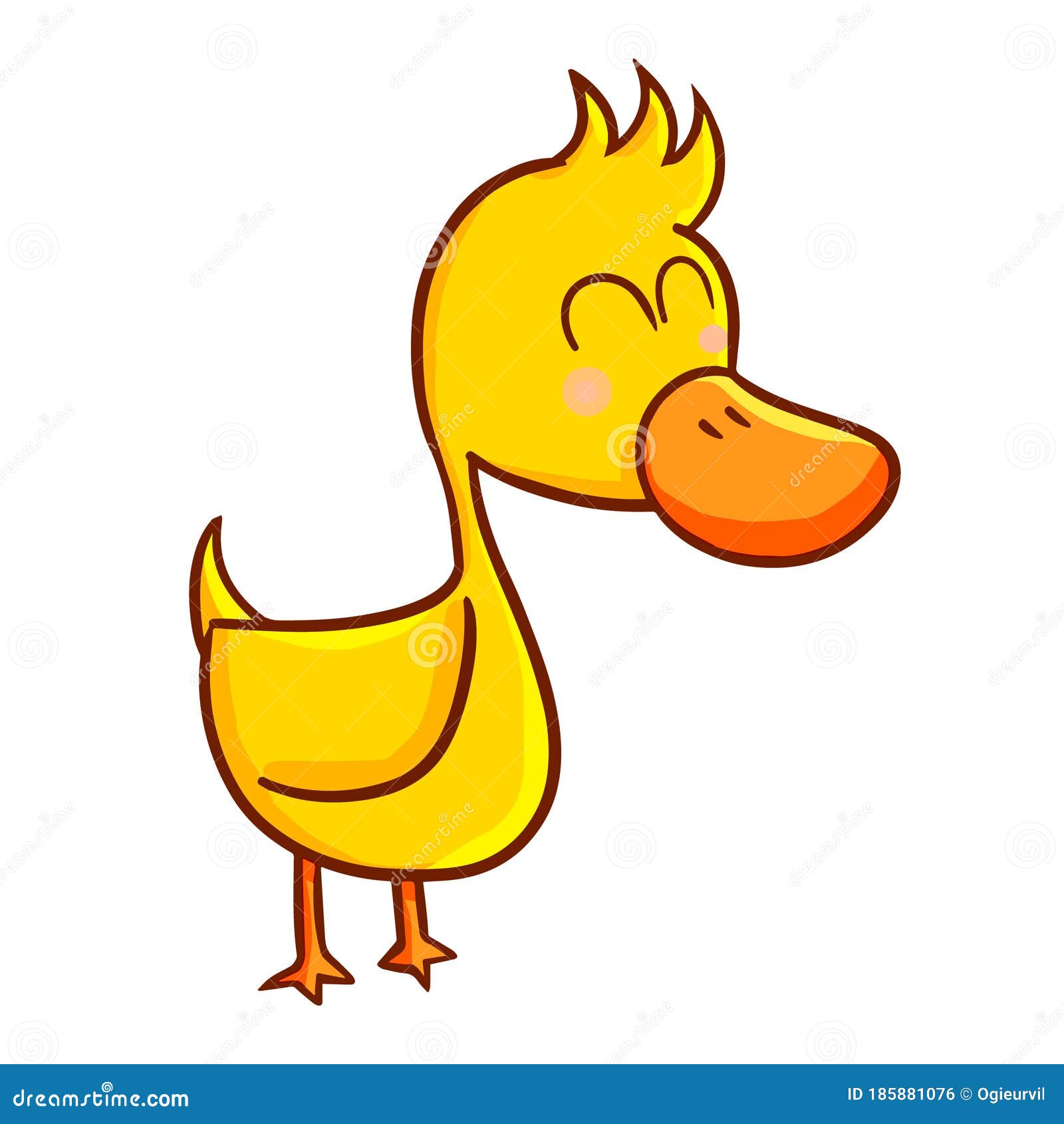 Funny and Cute Duck Smiling - Vector. Stock Vector - Illustration of ...