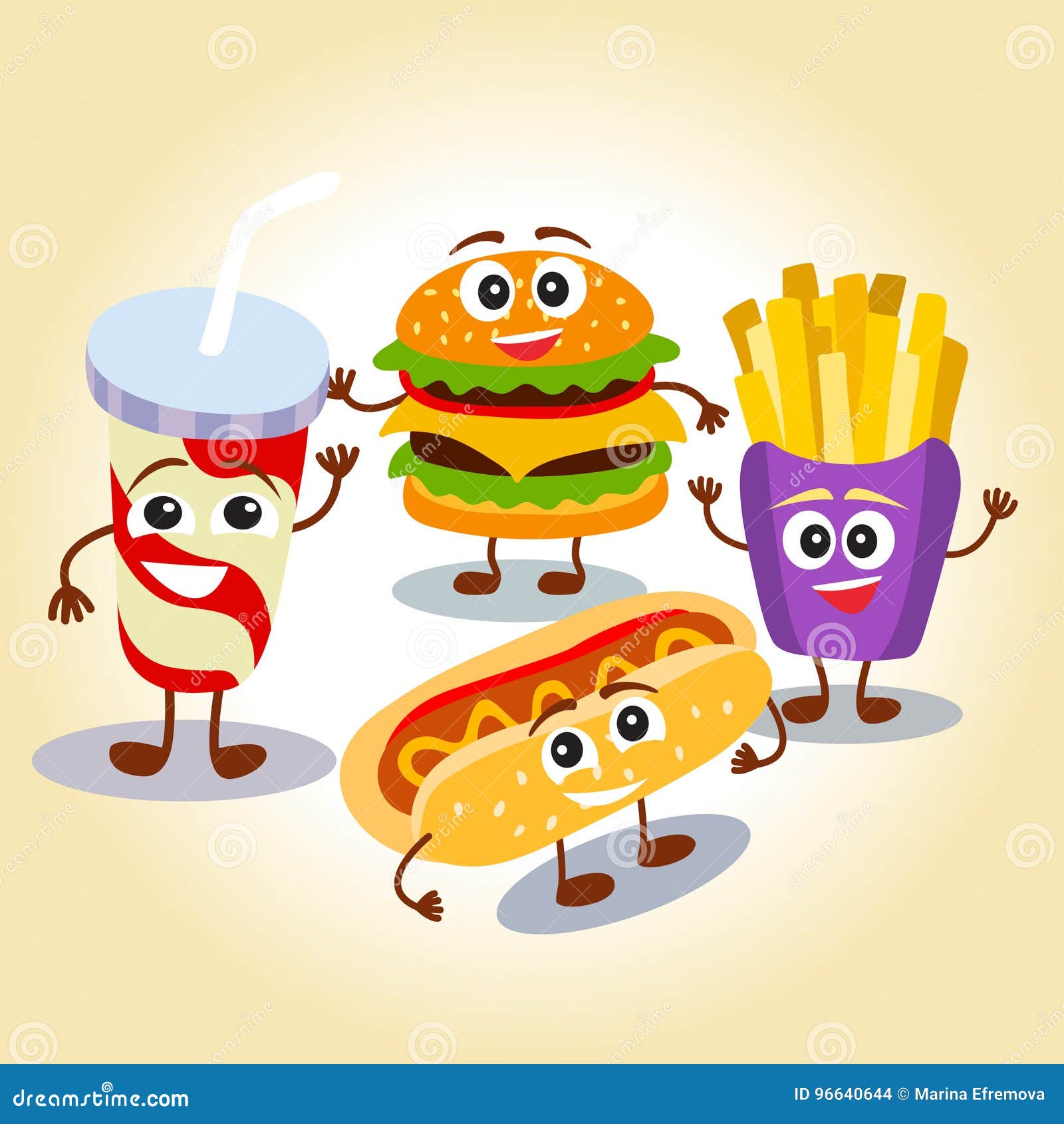 No Hamburger, French Fries And Soft Drink Allowed Sign. Cartoon Vector ... No Hamburger, French Fries And Soft Drink Allowed Sign. Cartoon Vector ...