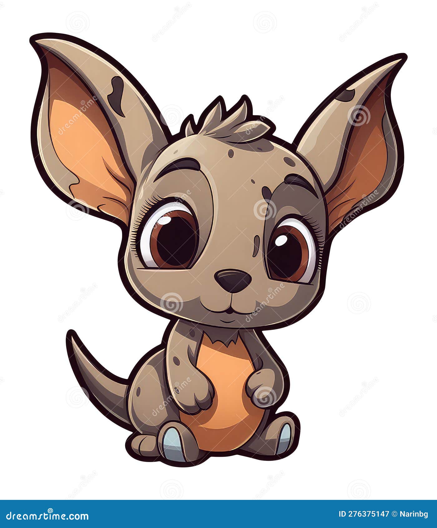 Funny and Cute Kangaroo Transparency Sticker Stock Image - Illustration ...