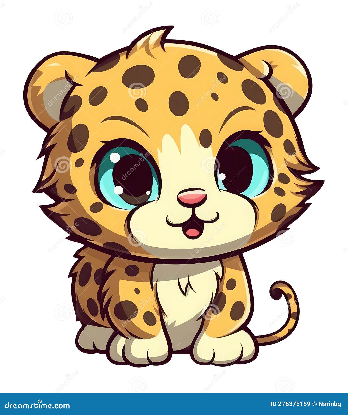 Funny and Cute Leopard Transparency Sticker Stock Image - Illustration ...