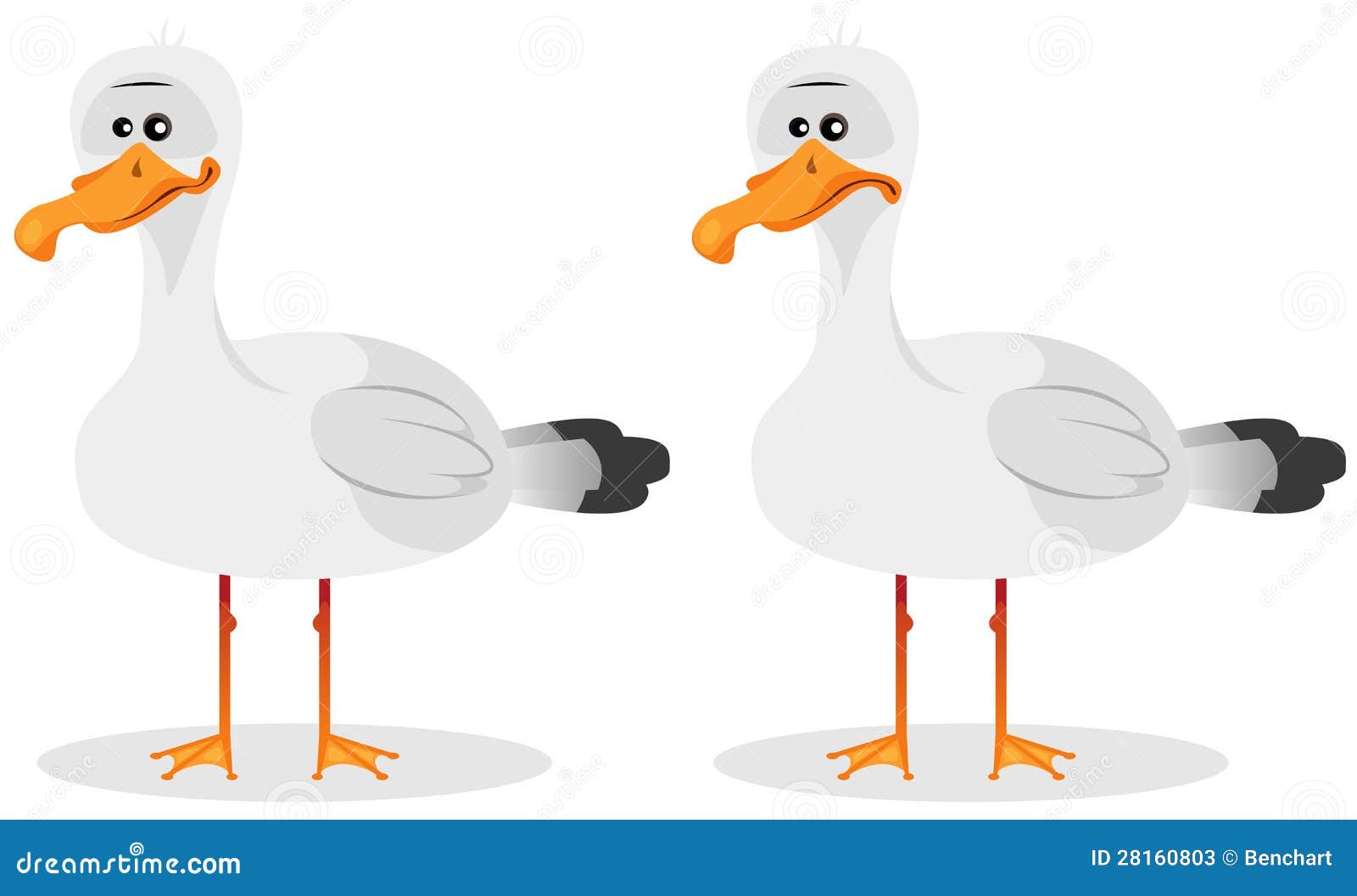Funny Cute Seagull stock vector. Illustration of gull - 28160803