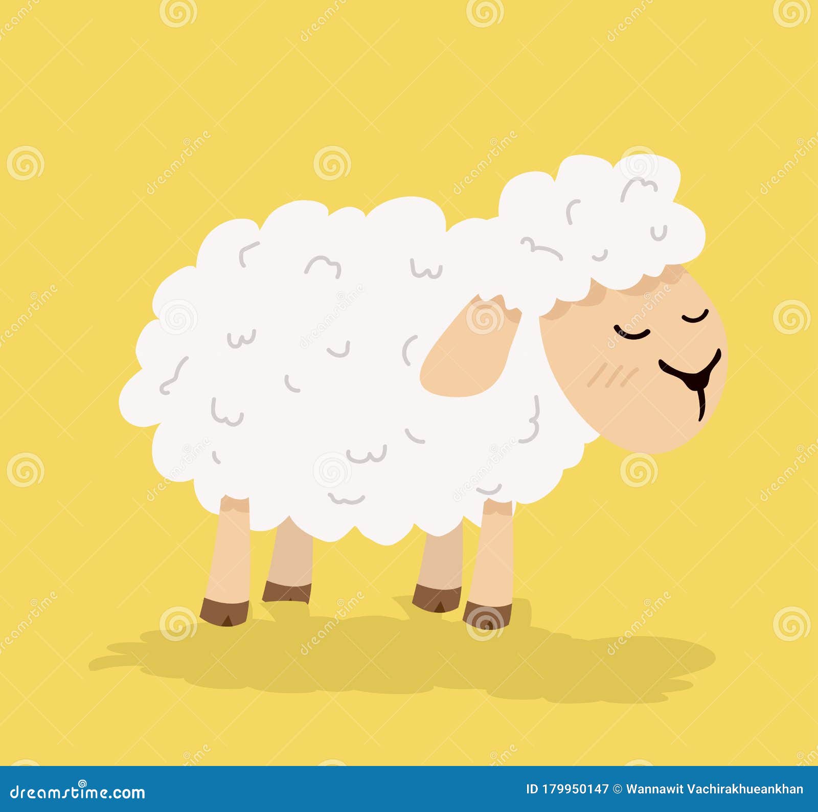 Funny Cute Sheep Vector Cartoon Stock Vector - Illustration of fluffy ...