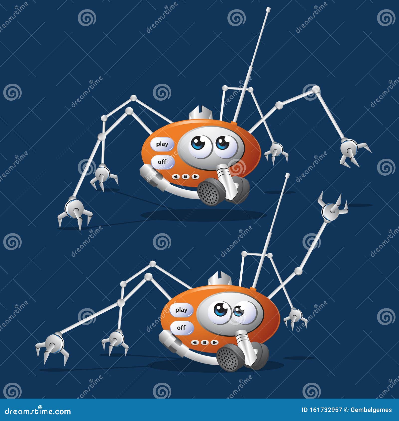 Funny Cute Spider Robot Vector Stock Vector - Illustration of spider ...