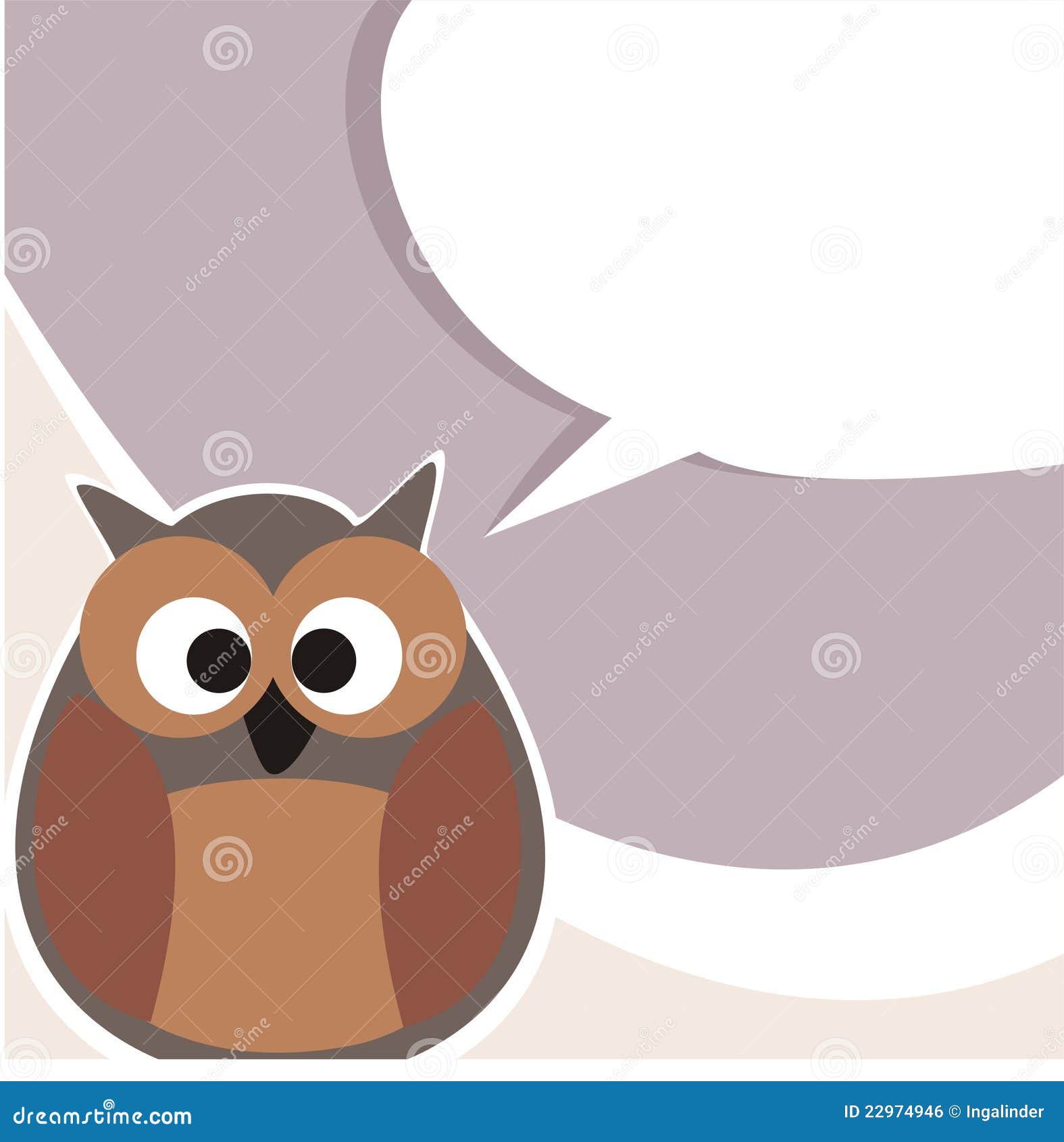 Funny Cute Talking Owl Vector Illustration Stock Vector - Illustration ...