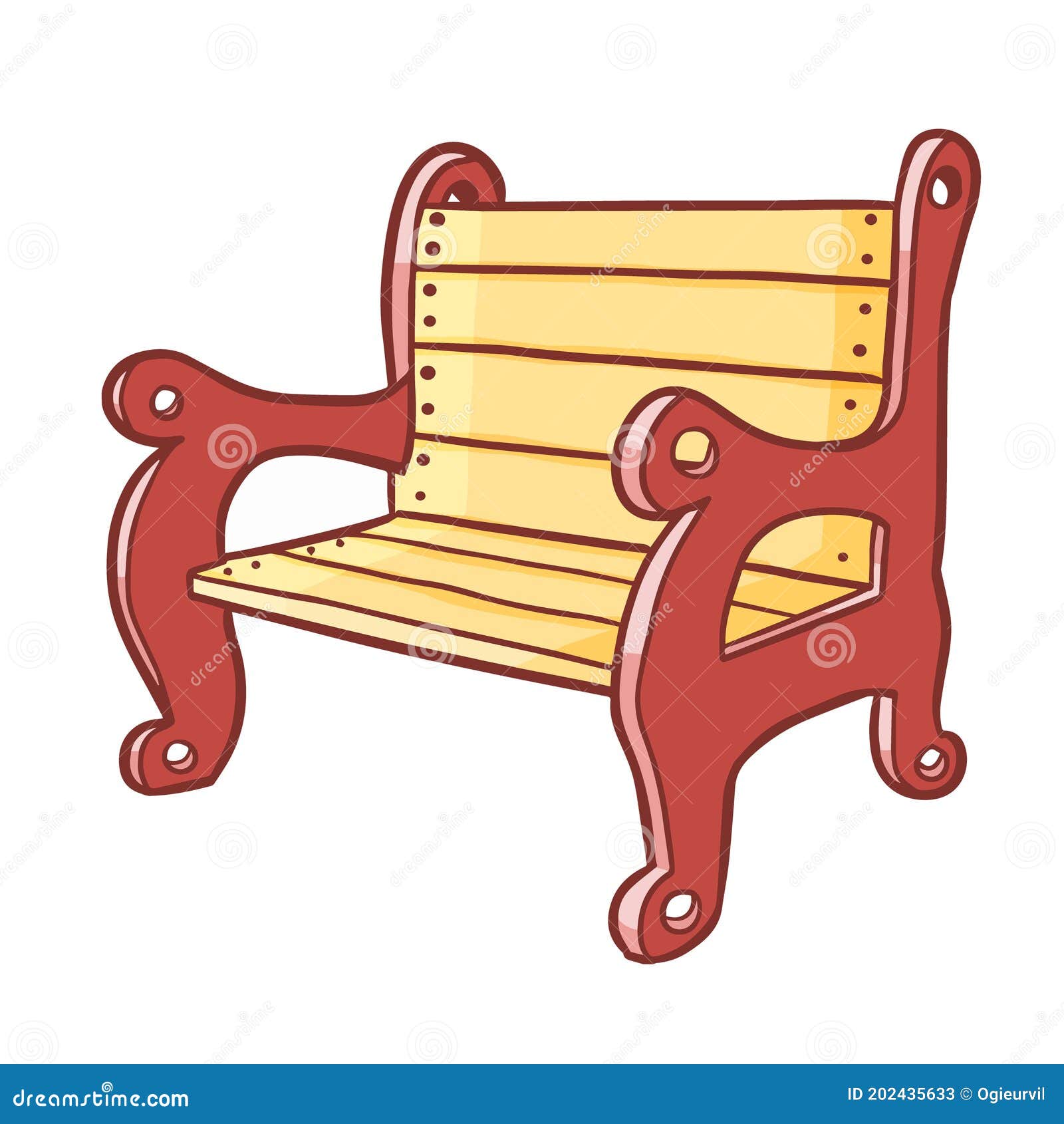 Funny and Cute Vintage Park Bench - Vector Stock Vector - Illustration ...