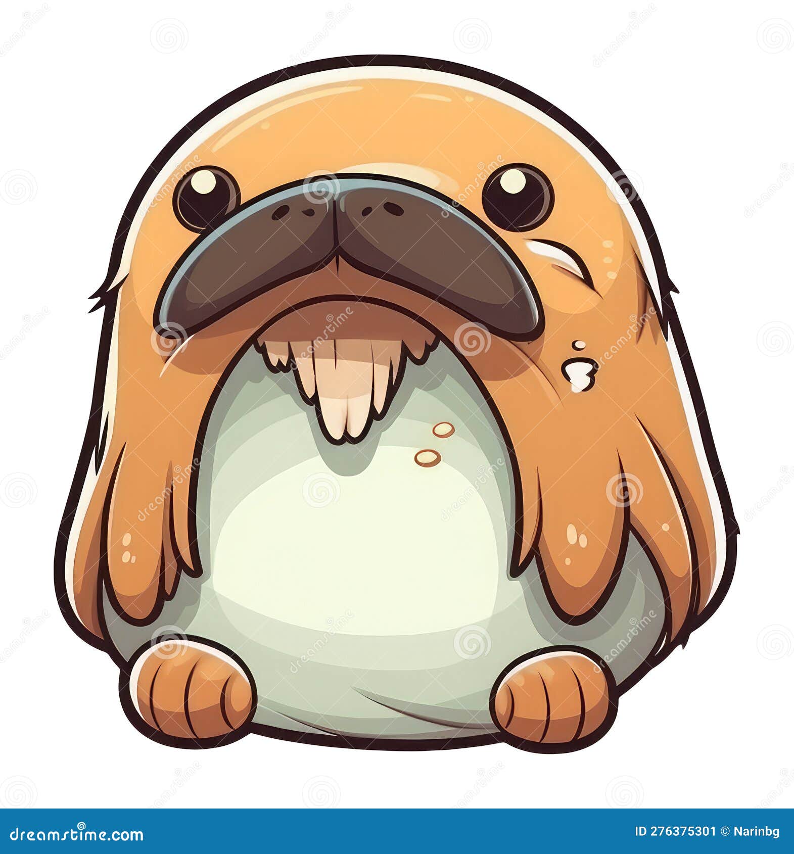 Funny and Cute Walrus Transparency Sticker Stock Image - Illustration ...