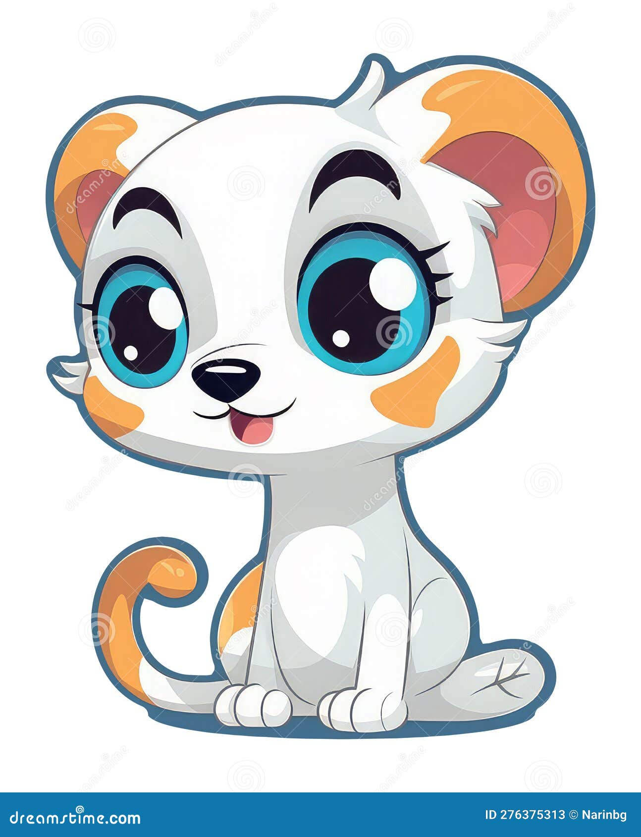 Funny and Cute Weasel Transparency Sticker Stock Image - Illustration ...