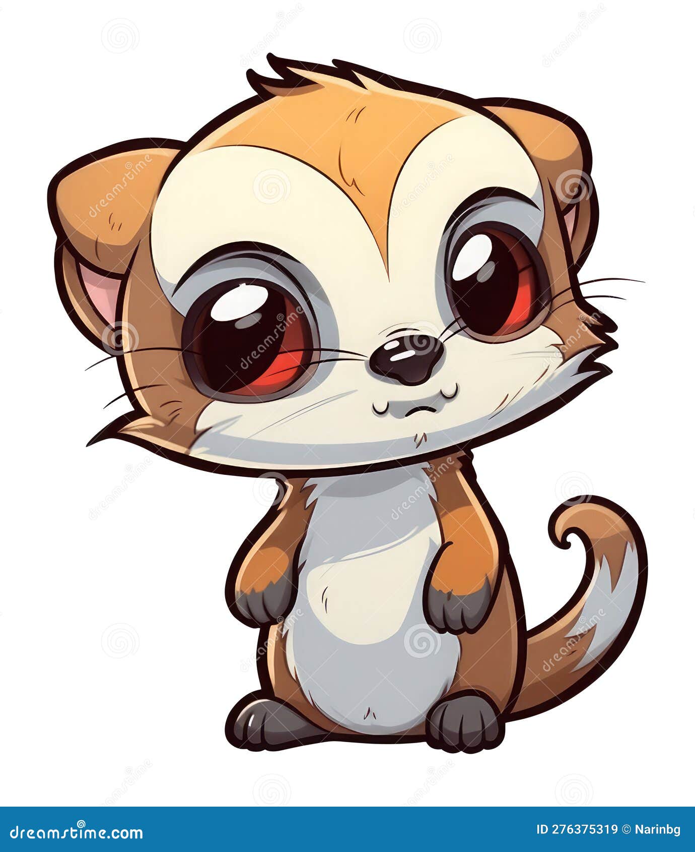 Funny and Cute Weasel Transparency Sticker Stock Image - Illustration ...