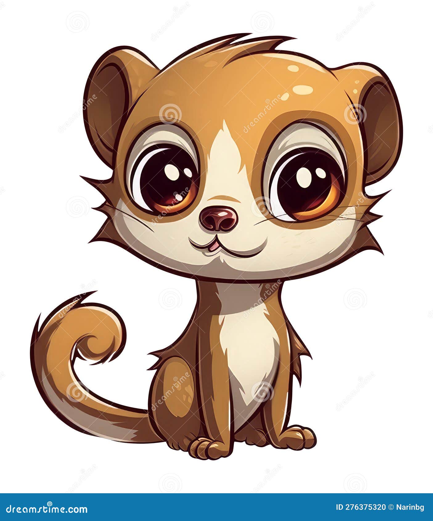 Funny and Cute Weasel Transparency Sticker Stock Photo - Illustration ...