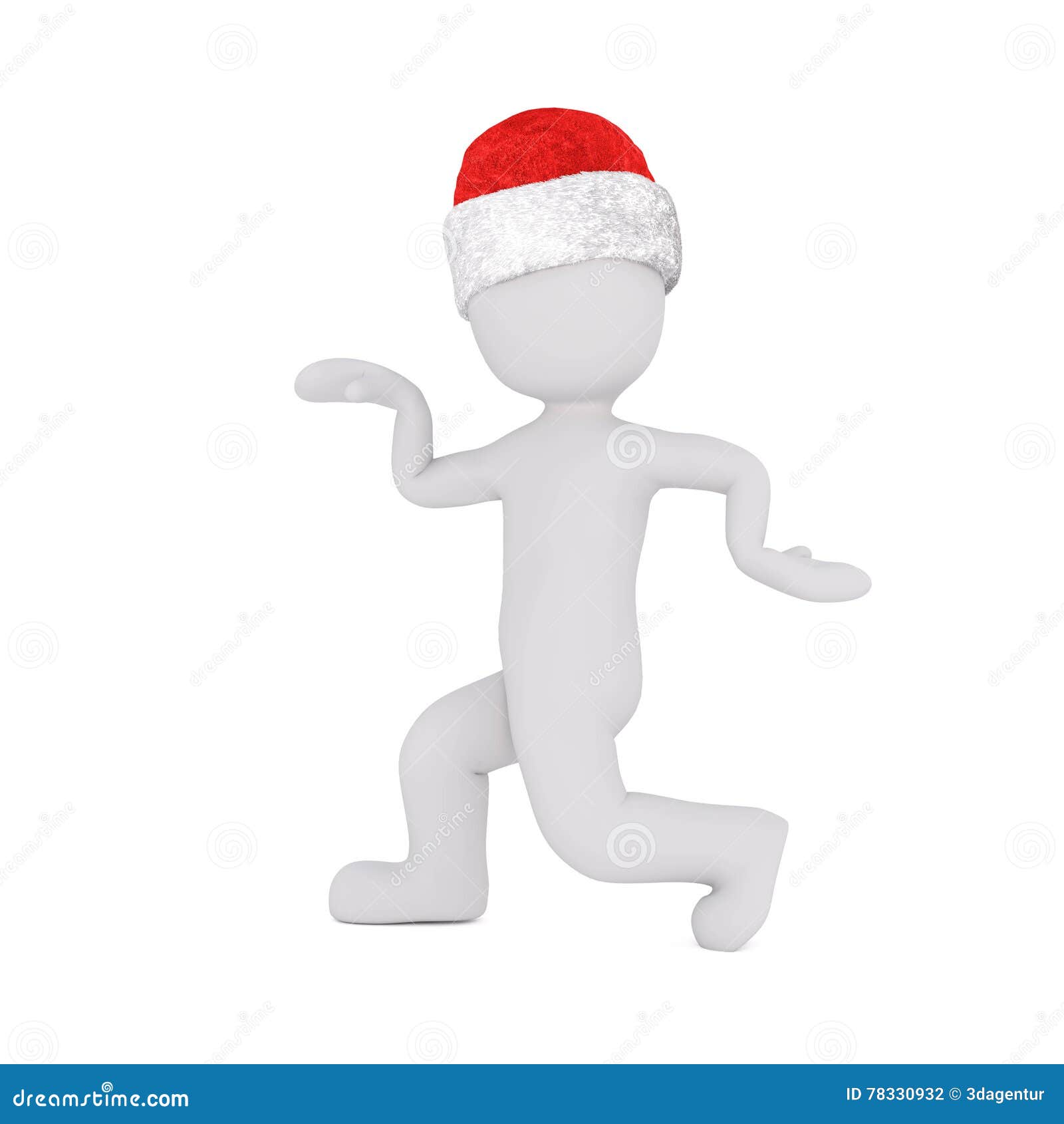 Funny 3D Figure in Strutting Pose Over White Stock Illustration ...