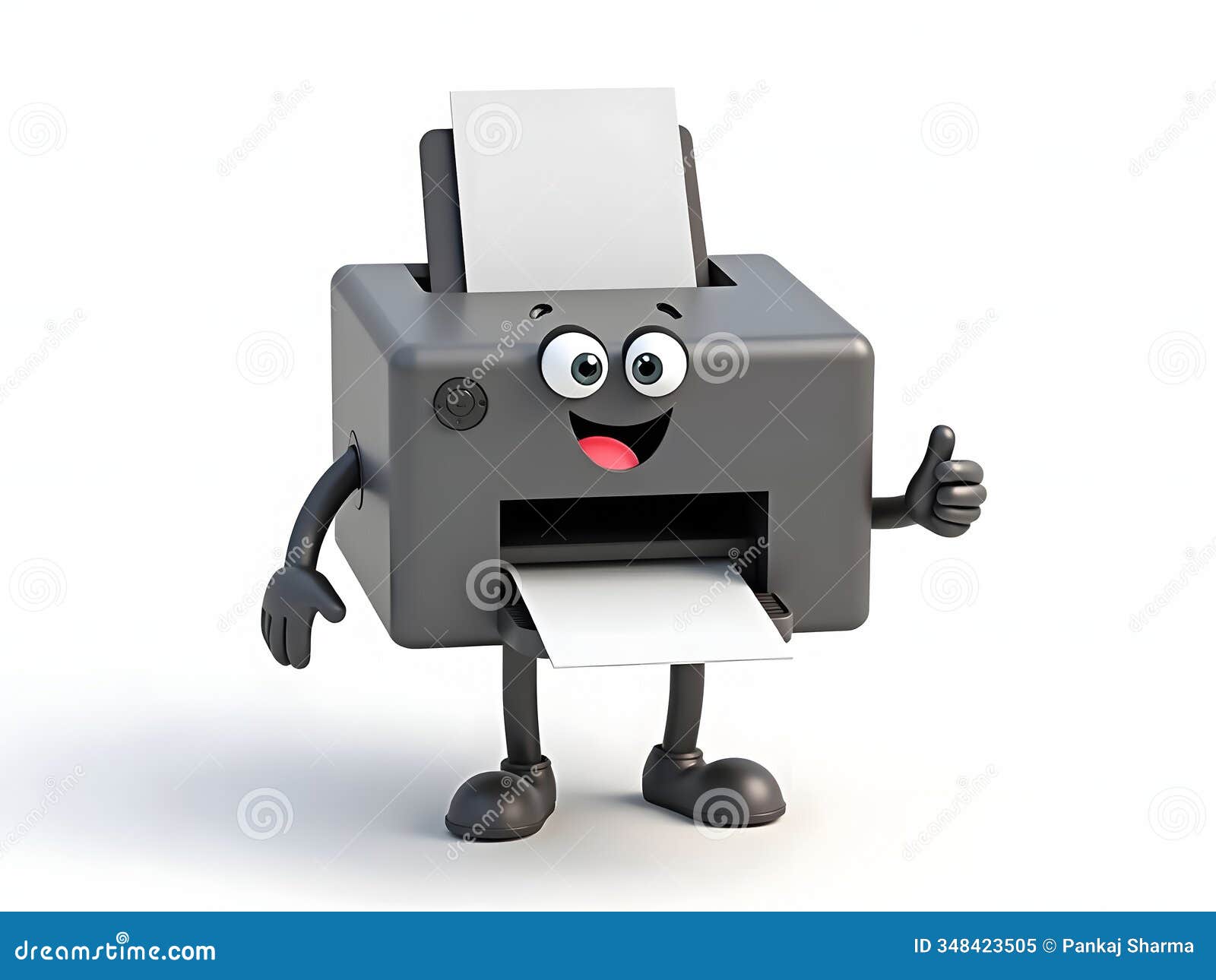 Funny 3D Printer Cartoon with Adorable Legs and Comical Expression ...