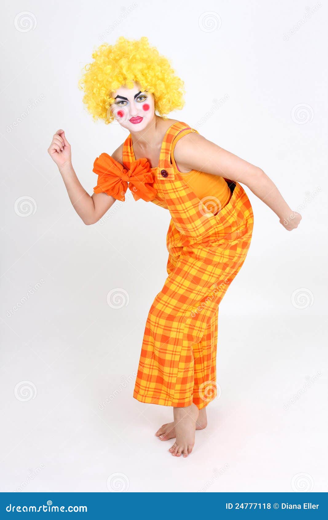 Funny Dancing Clown in Costume Stock Photo - Image of characters ...