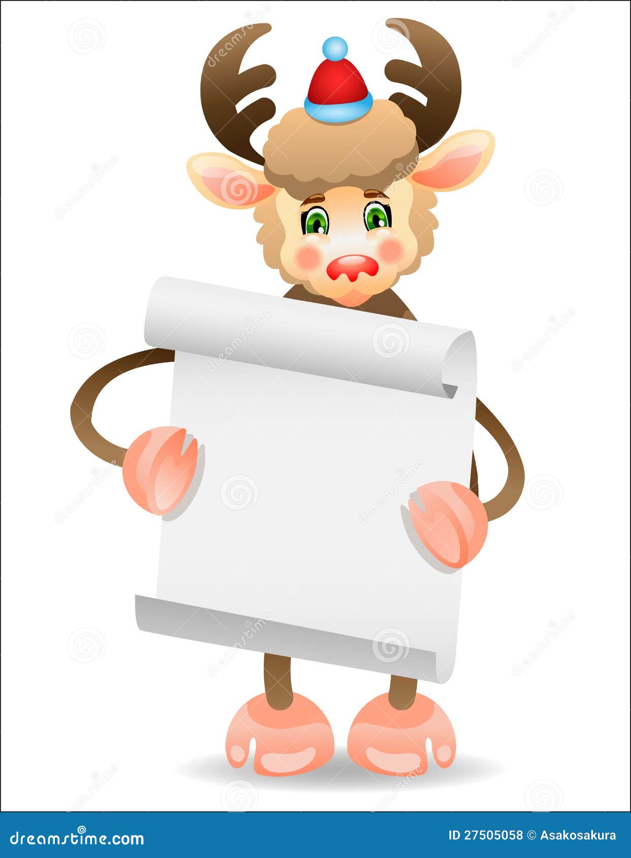 Funny Deer with a Border for Text Stock Vector - Illustration of ...
