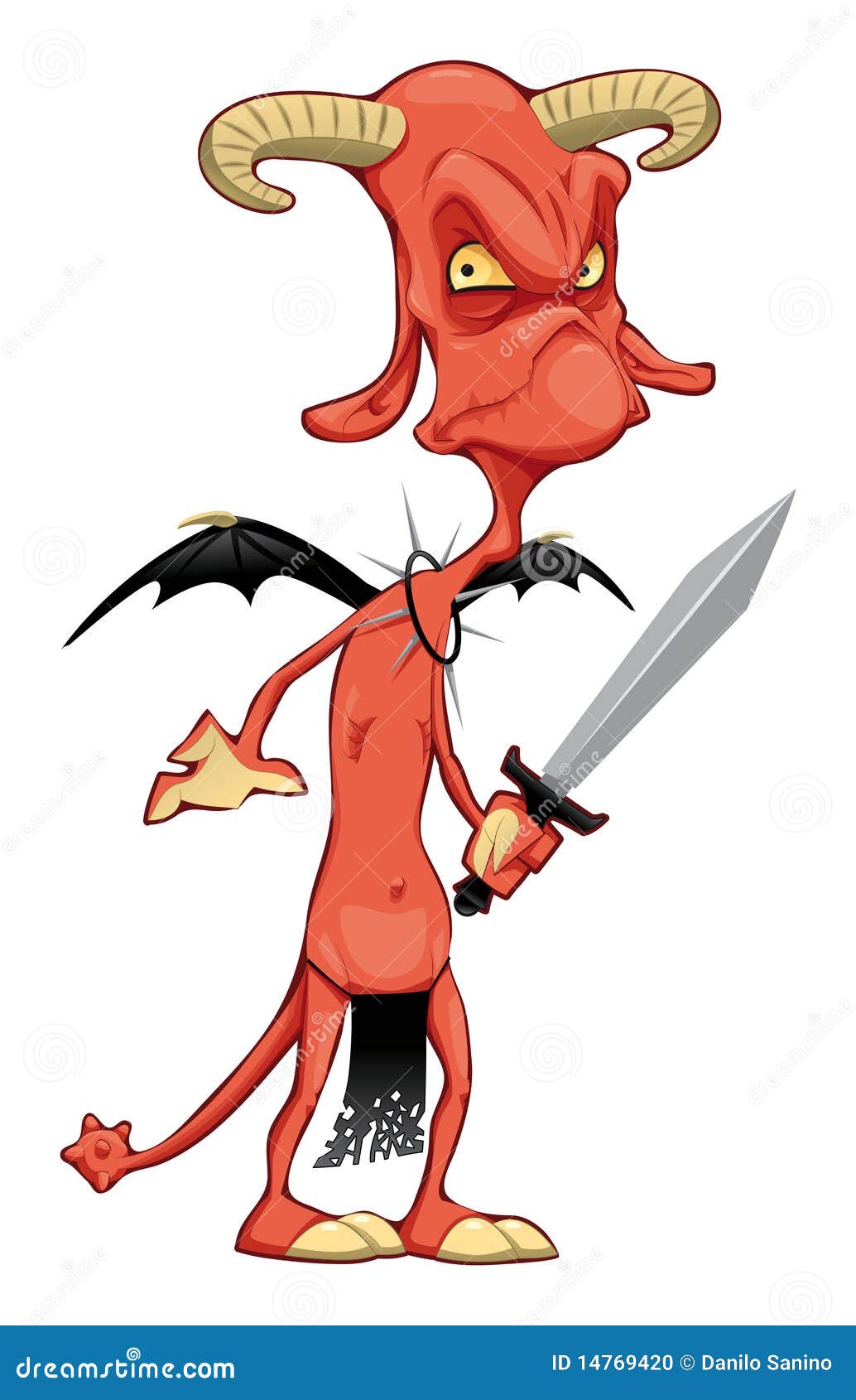 Funny demon. stock vector. Illustration of ugly, demon - 14769420