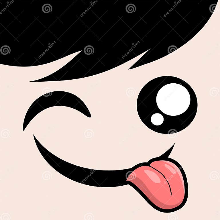Funny derision expression stock vector. Illustration of cheerful - 86045698