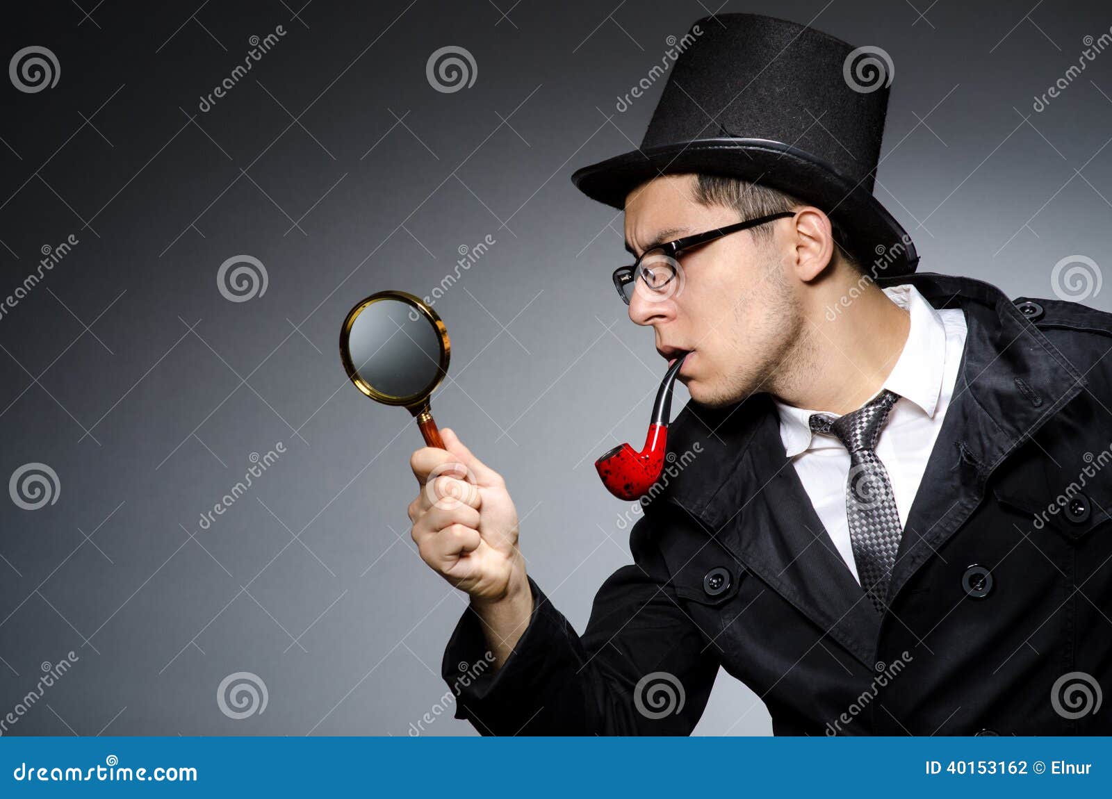 Funny Detective With Pipe Royalty-Free Stock Photo | CartoonDealer.com ...