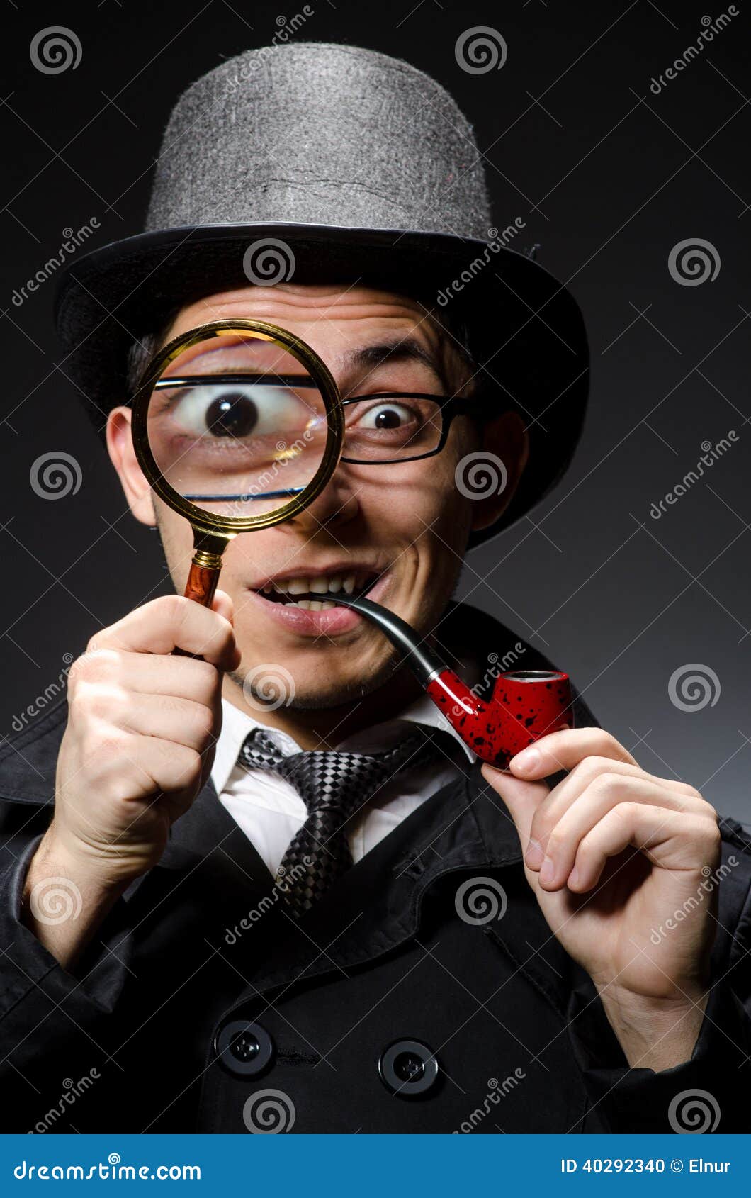 Funny Detective With Pipe Royalty-Free Stock Photo | CartoonDealer.com ...
