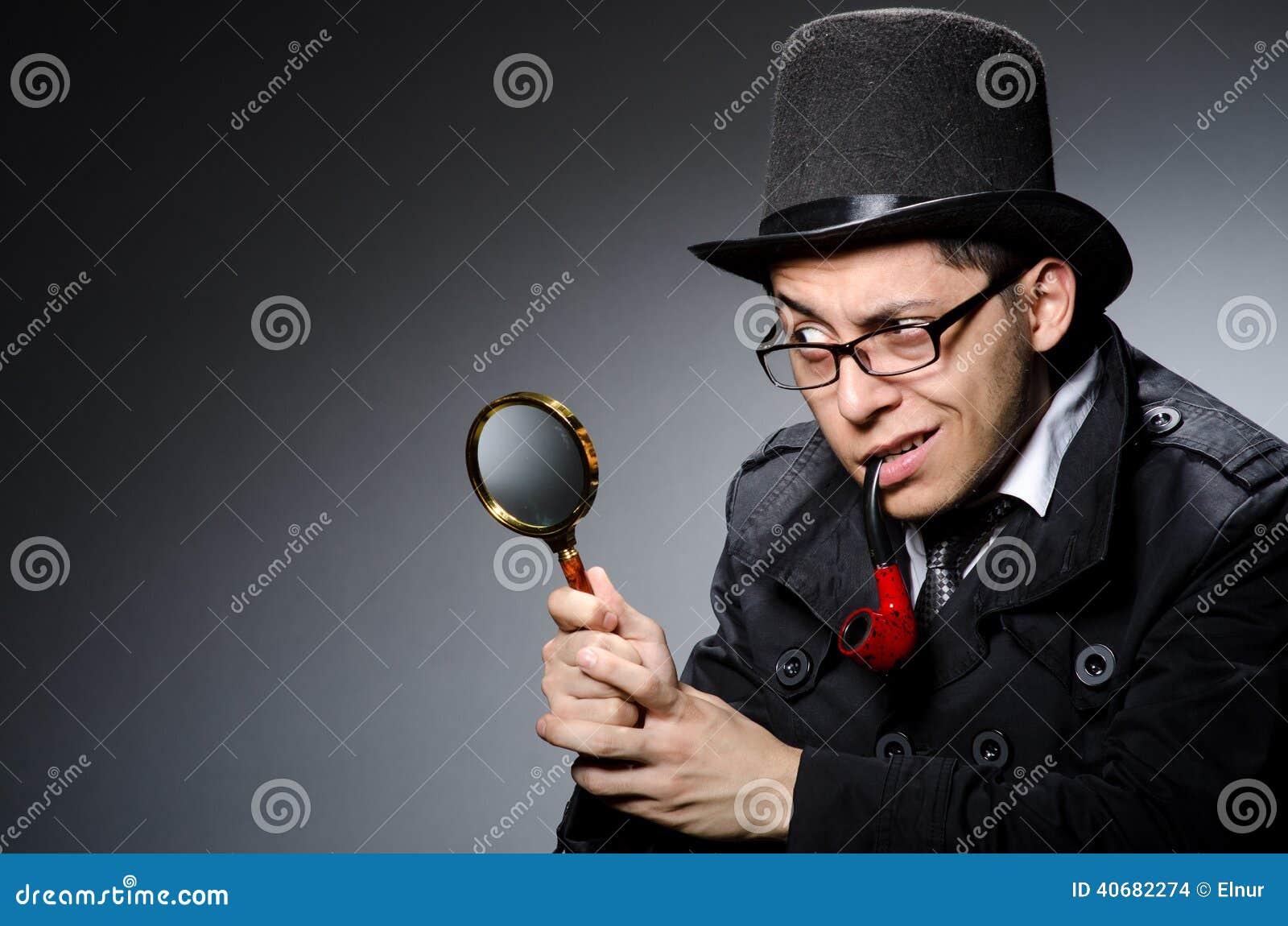 Funny detective stock photo. Image of concept, magnifier - 40682274