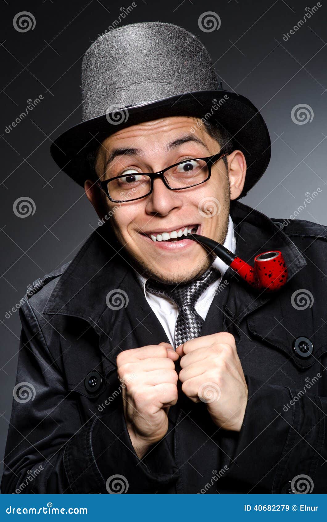 Funny detective stock image. Image of profile, search - 40682279