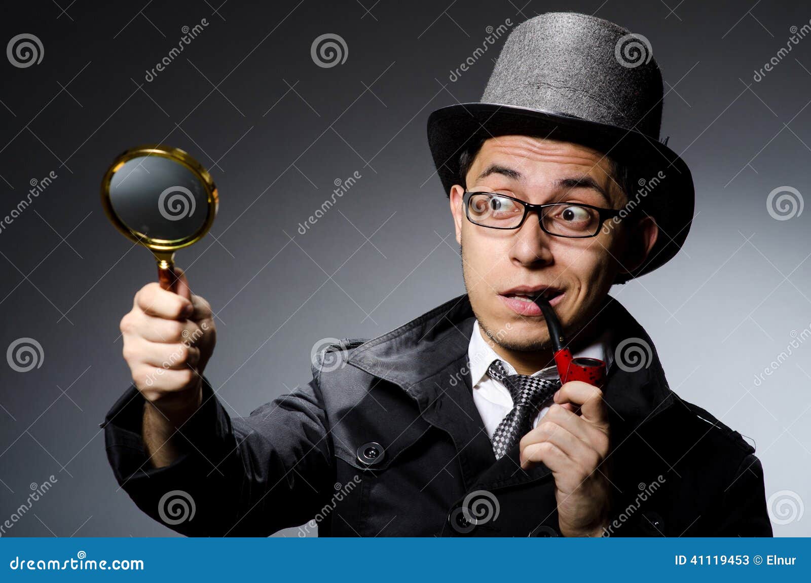 Funny Detective With Pipe Royalty-Free Stock Photo | CartoonDealer.com ...