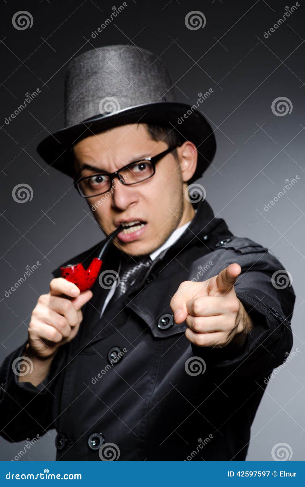 Funny detective stock image. Image of inspection, pipe - 42597597