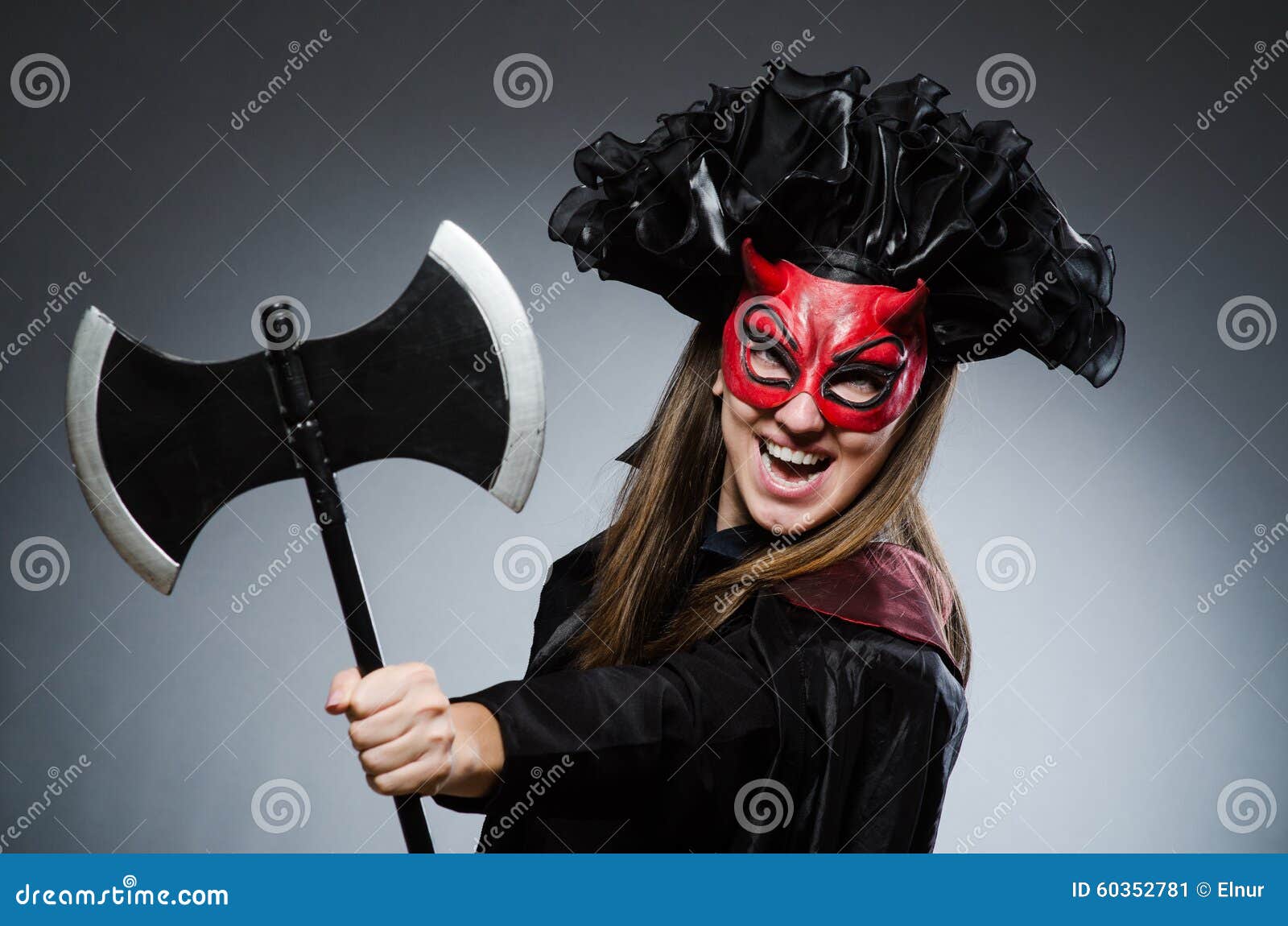 Funny Deveil in Halloween Concept Stock Image - Image of horns, bloody ...
