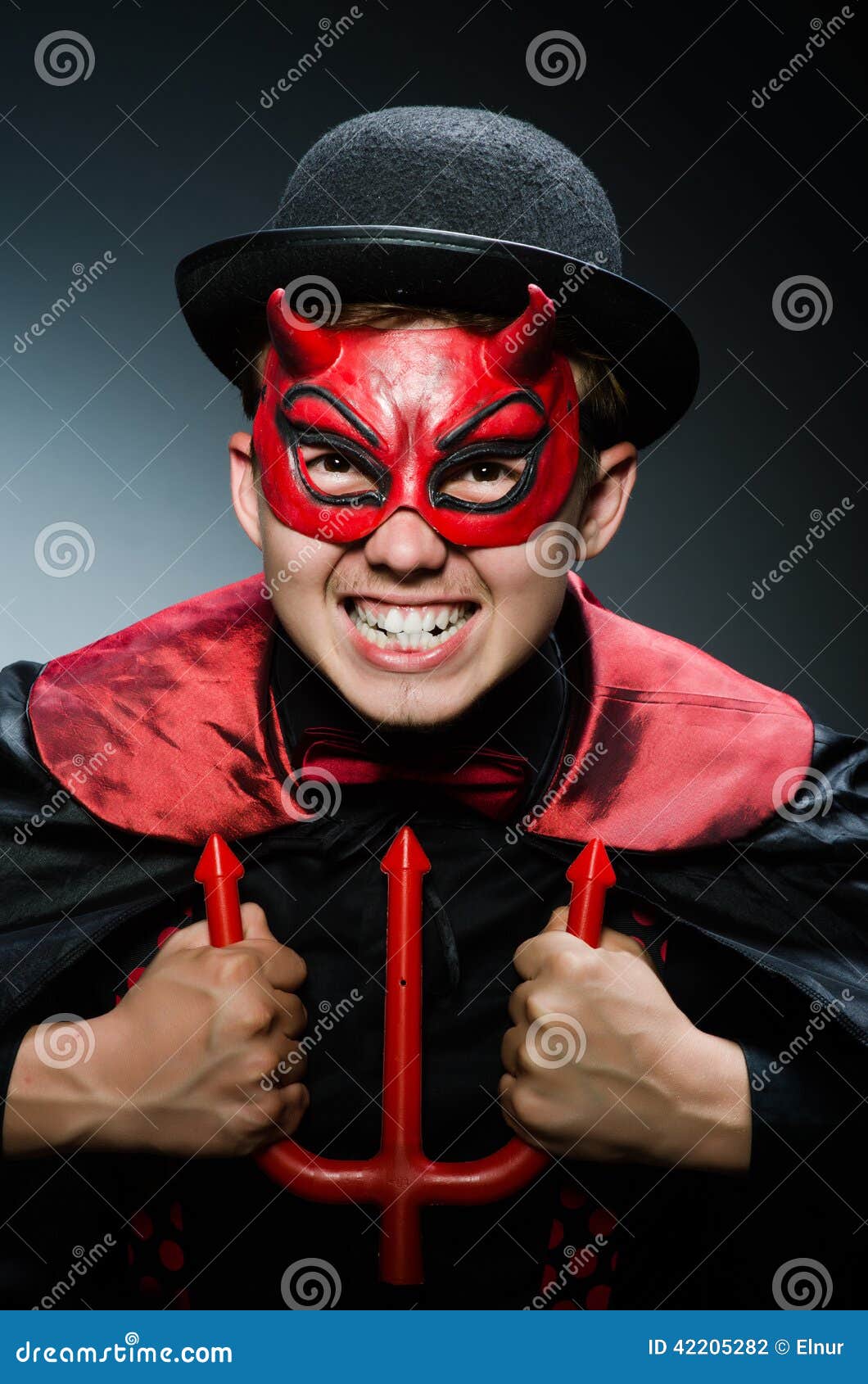 Funny devil against dark stock photo. Image of evil, male - 42205282
