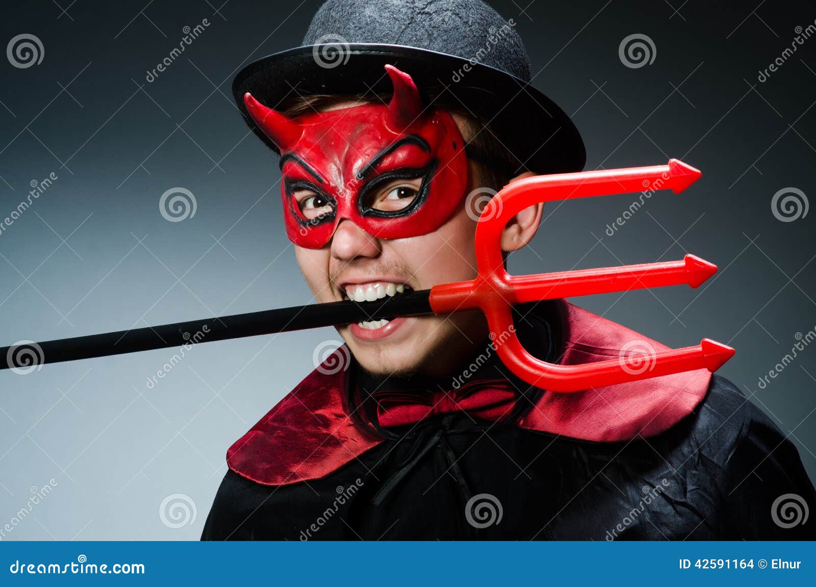 Funny devil stock photo. Image of cute, horned, pitchfork - 42591164