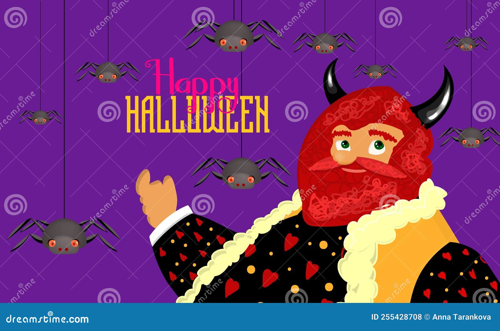 Funny Devil. Halloween Character. Terrible and Terrible Devil Stock ...