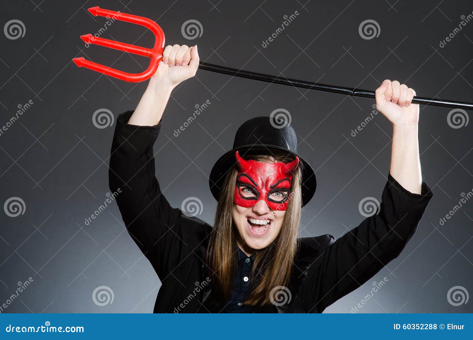 Funny Devil in Halloween Concept Stock Photo - Image of bloody, costume ...