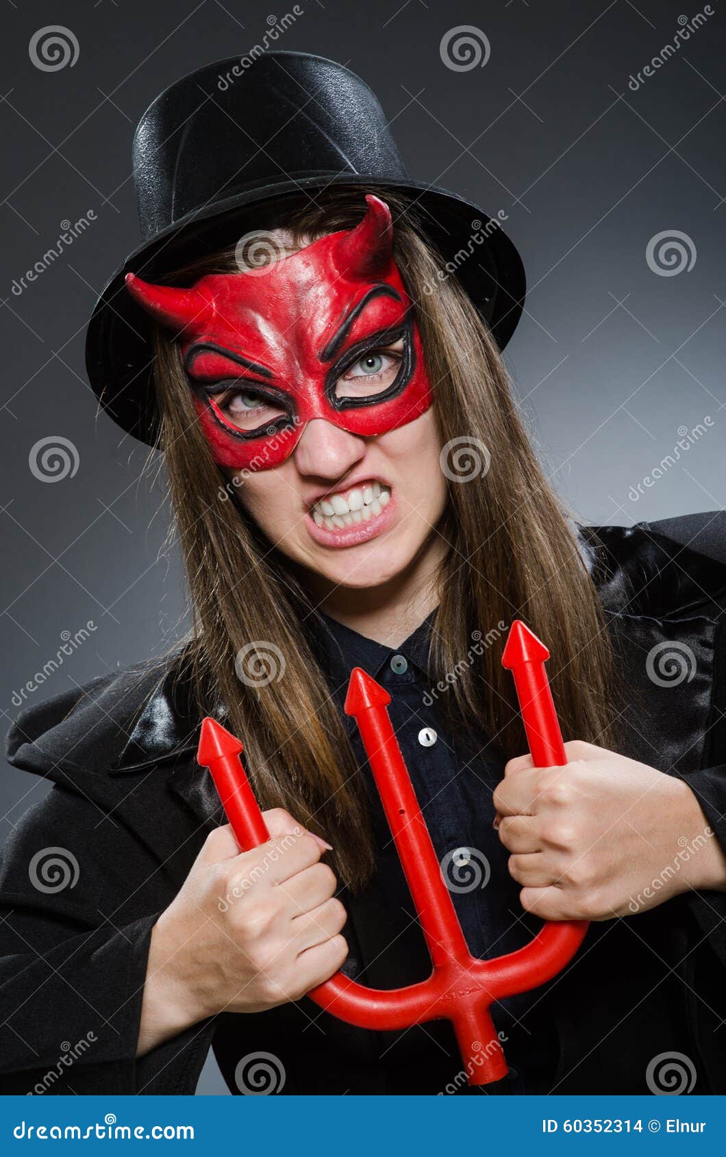 Funny Devil in Halloween Concept Stock Photo - Image of anger ...