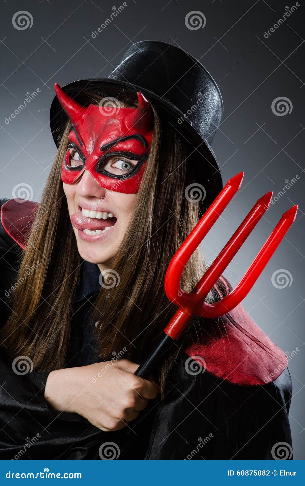 The Funny Devil in Halloween Concept Stock Photo - Image of person ...