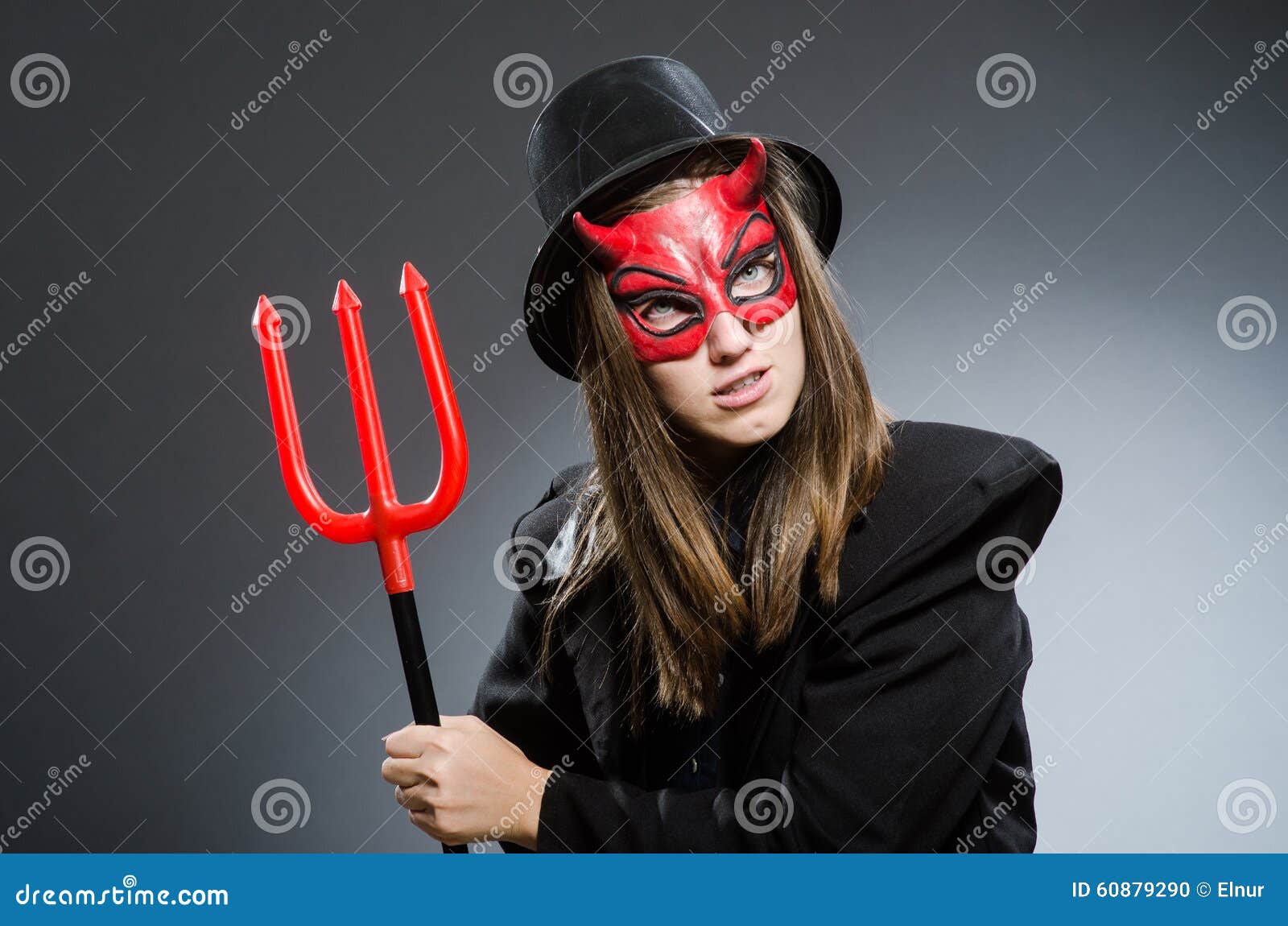 The Funny Devil in Halloween Concept Stock Photo - Image of ghost ...