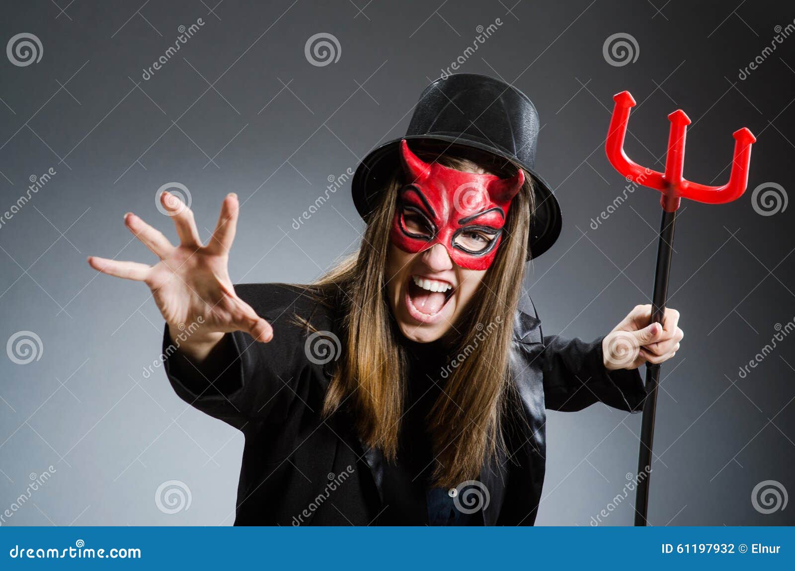 The Funny Devil in Halloween Concept Stock Photo - Image of mascot ...