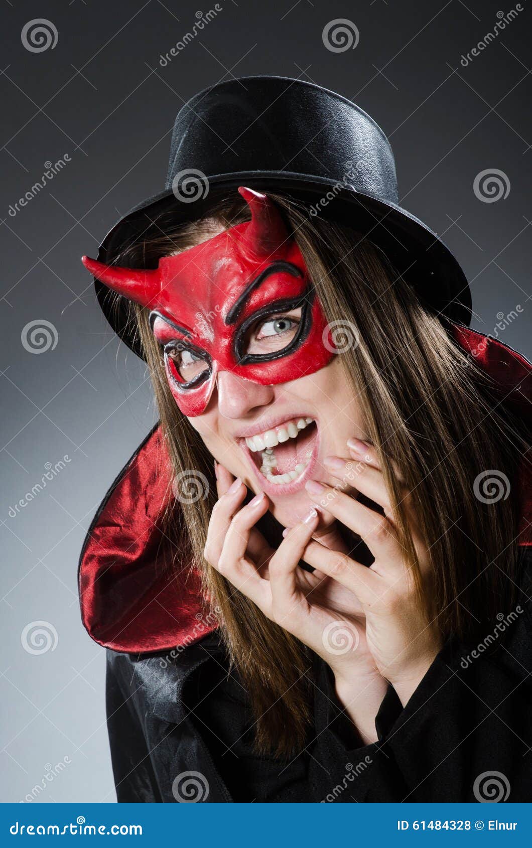 The Funny Devil in Halloween Concept Stock Photo - Image of funny ...