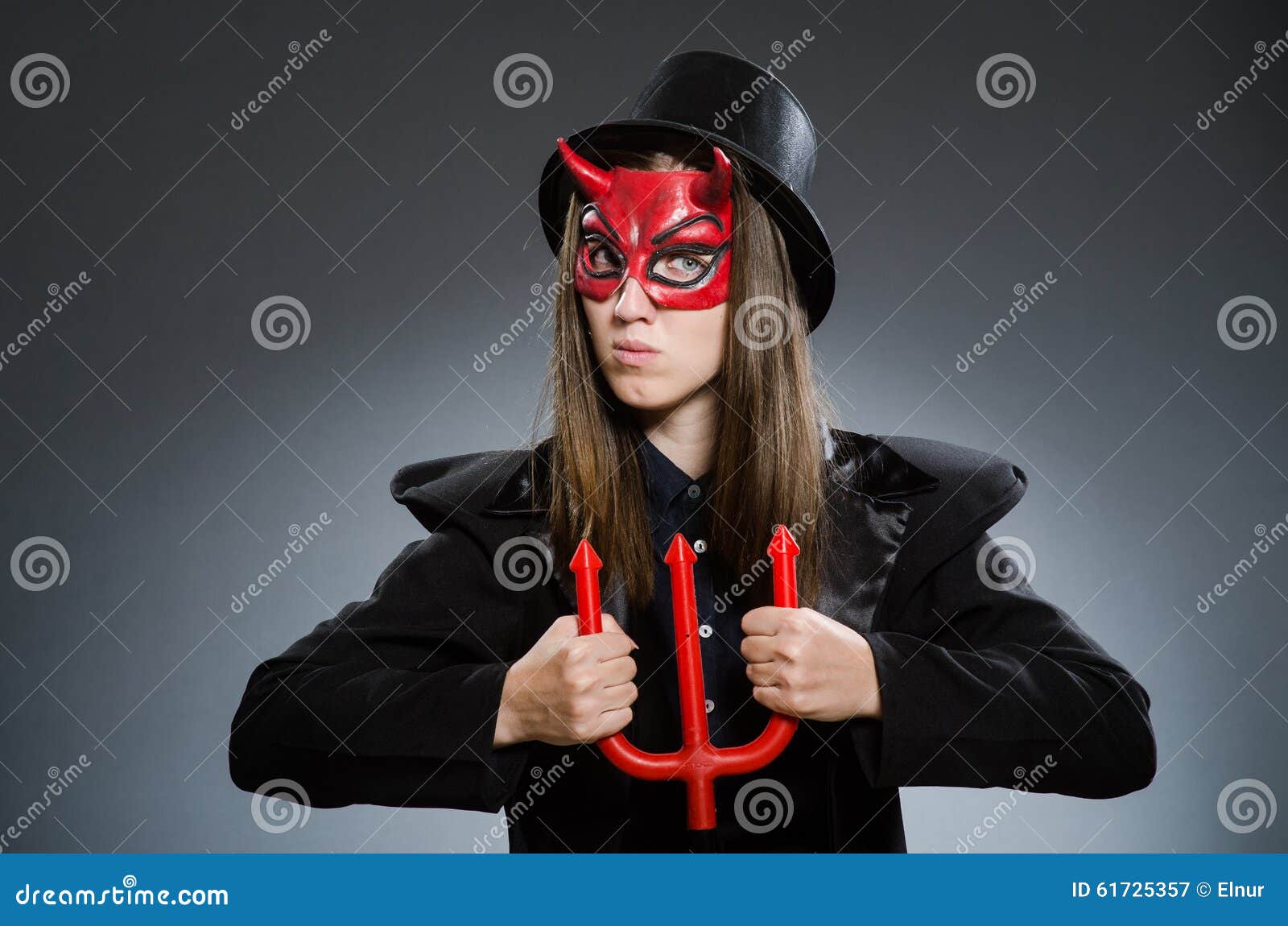 The Funny Devil in Halloween Concept Stock Image - Image of person ...