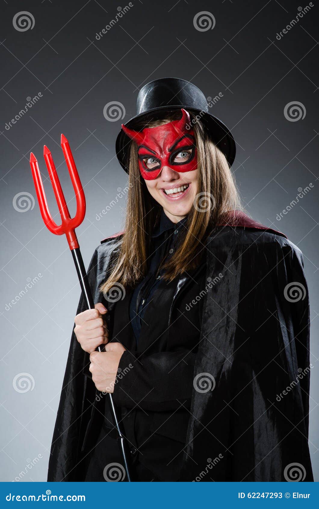 The Funny Devil in Halloween Concept Stock Image - Image of horns ...