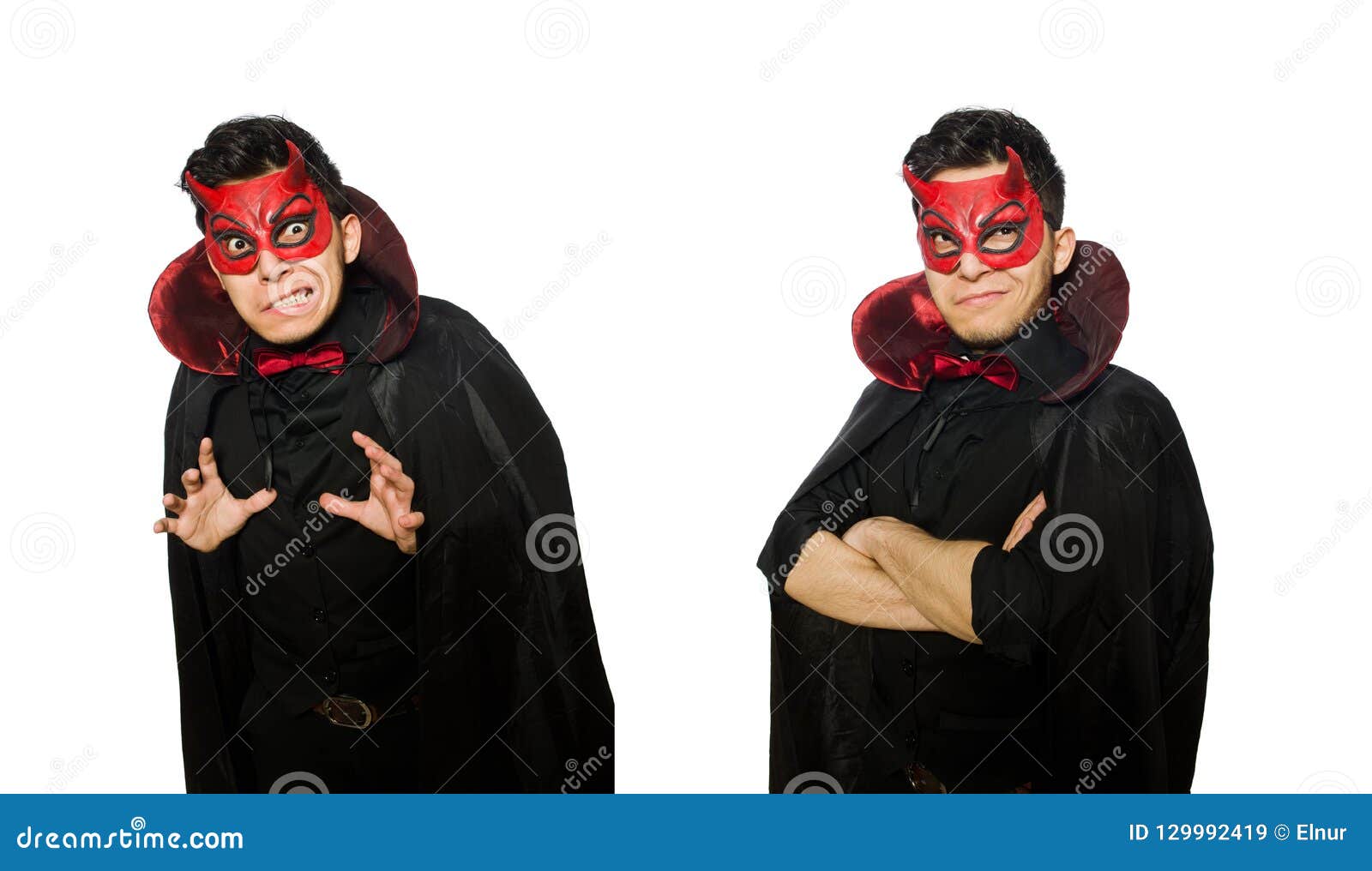 The Funny Devil Isolated on the White Background Stock Image - Image of ...