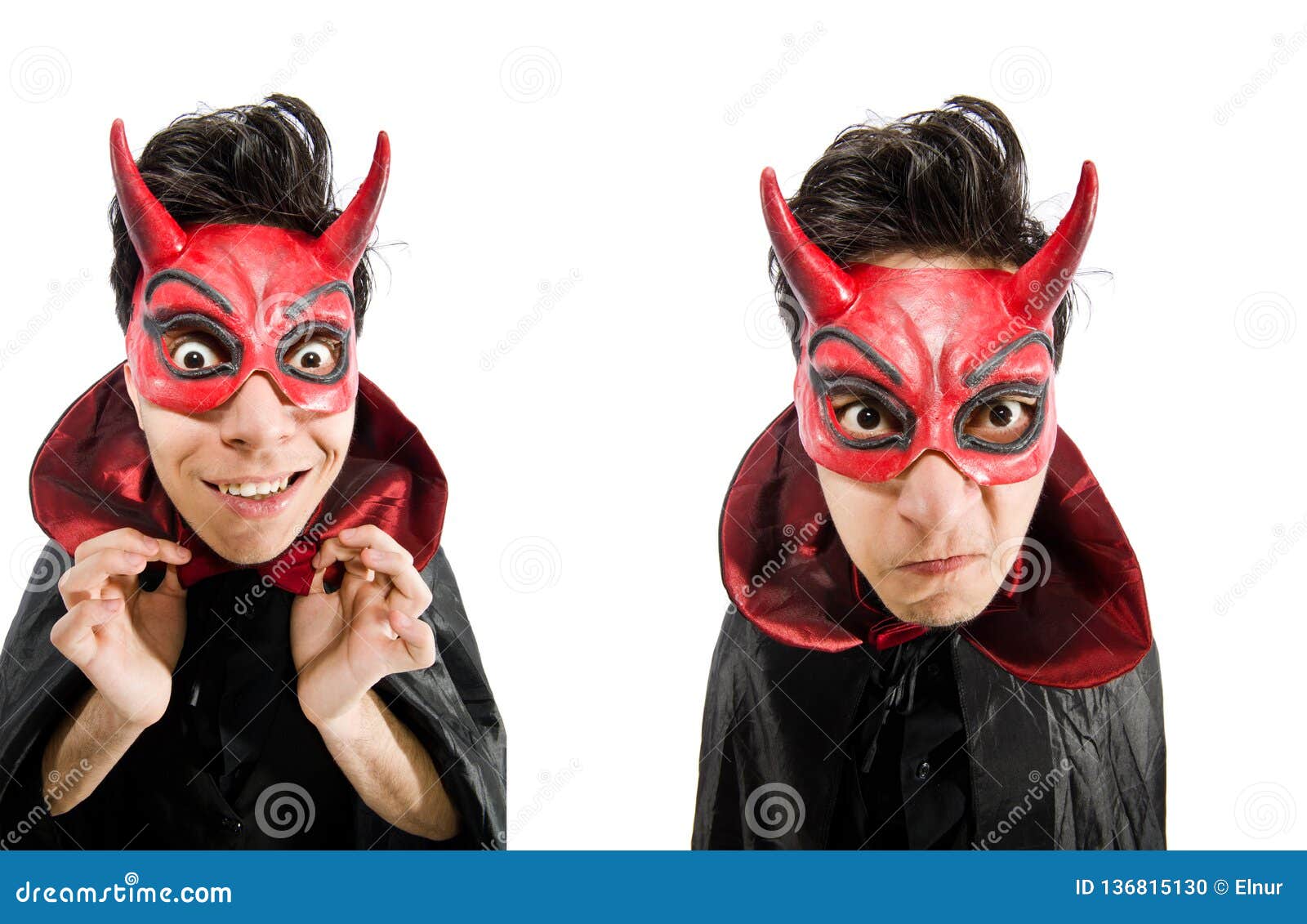 The Funny Devil Isolated on the White Background Stock Photo - Image of ...