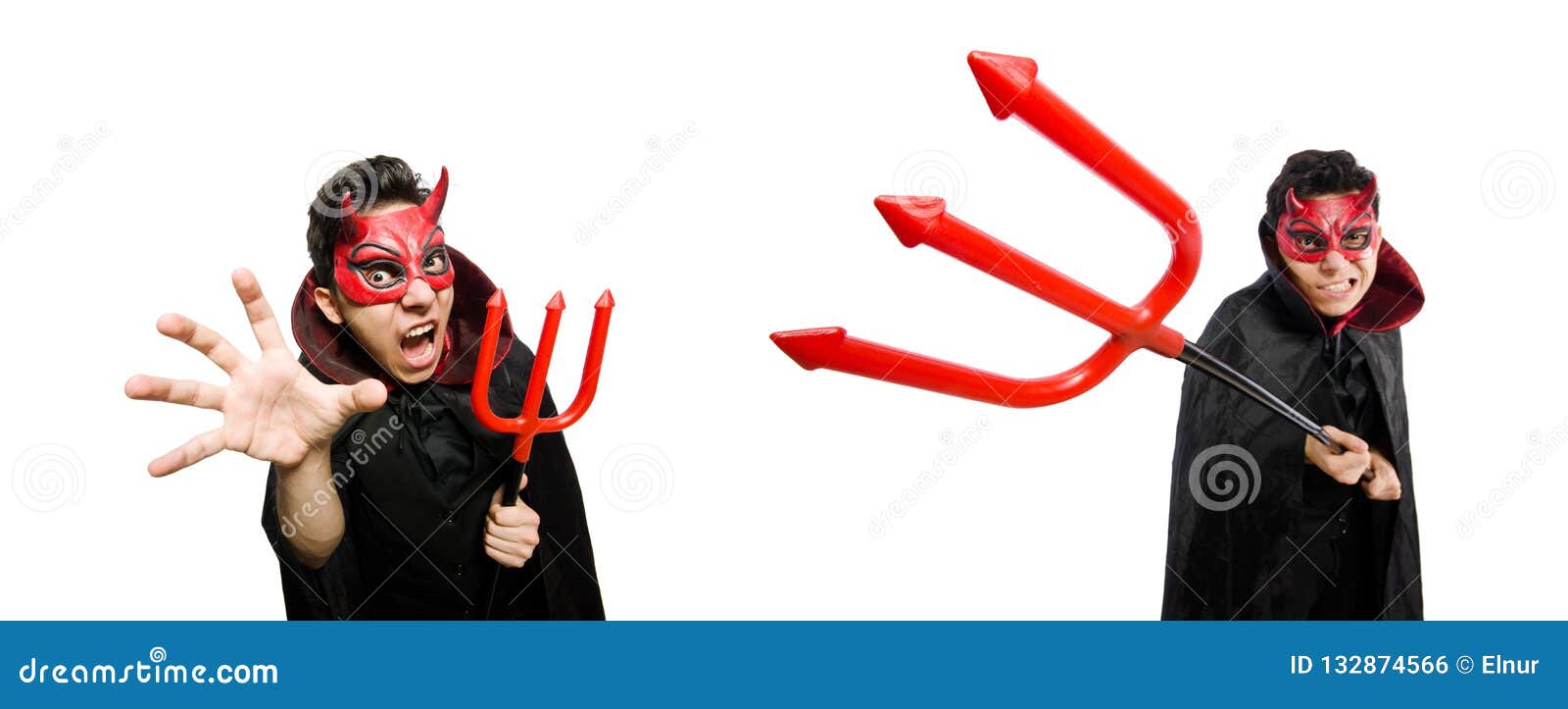 The Funny Devil Isolated on the White Background Stock Photo - Image of ...