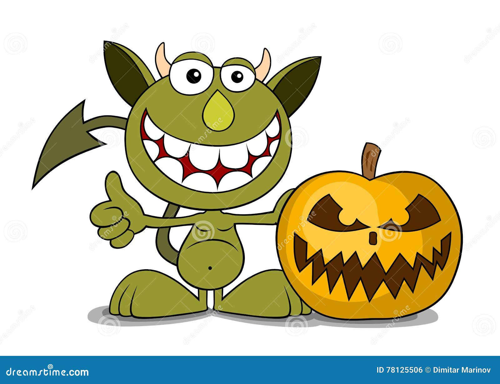 Funny devil stock illustration. Illustration of happy - 78125506